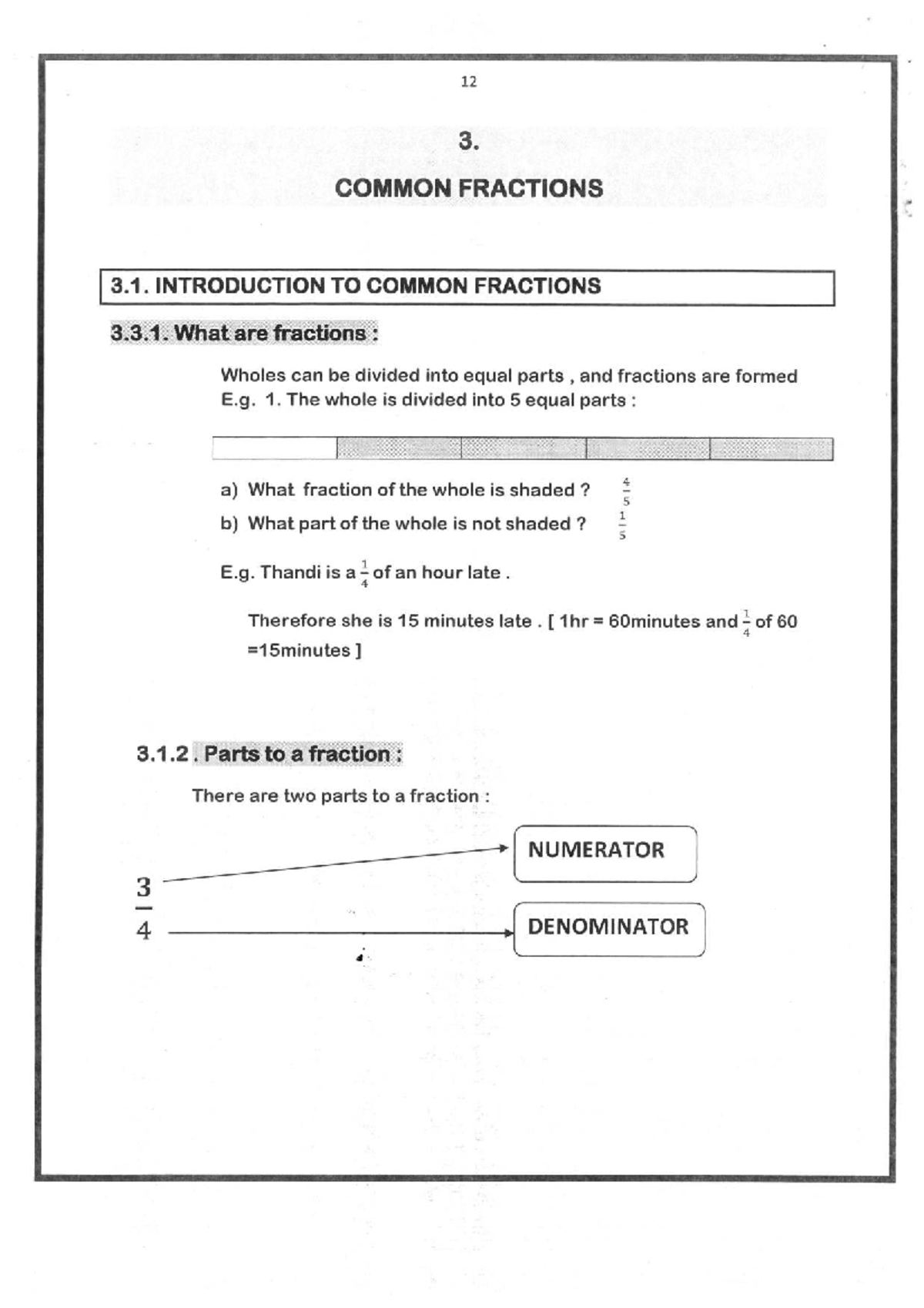 Numeracy Skills: Topic 2 - Common Fractions Overview - Studocu