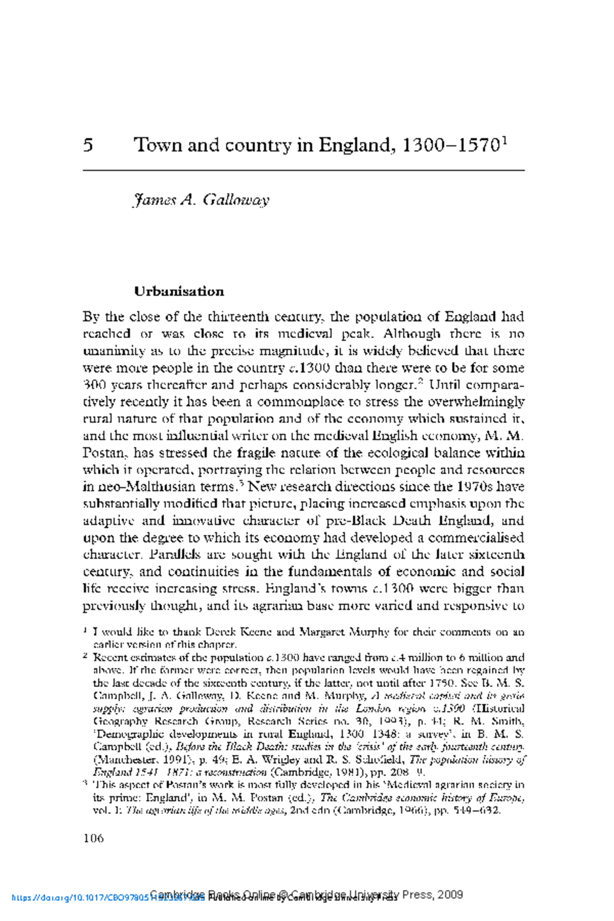 Galloway: Town and Country in England - Urbanisation Insights - Studocu