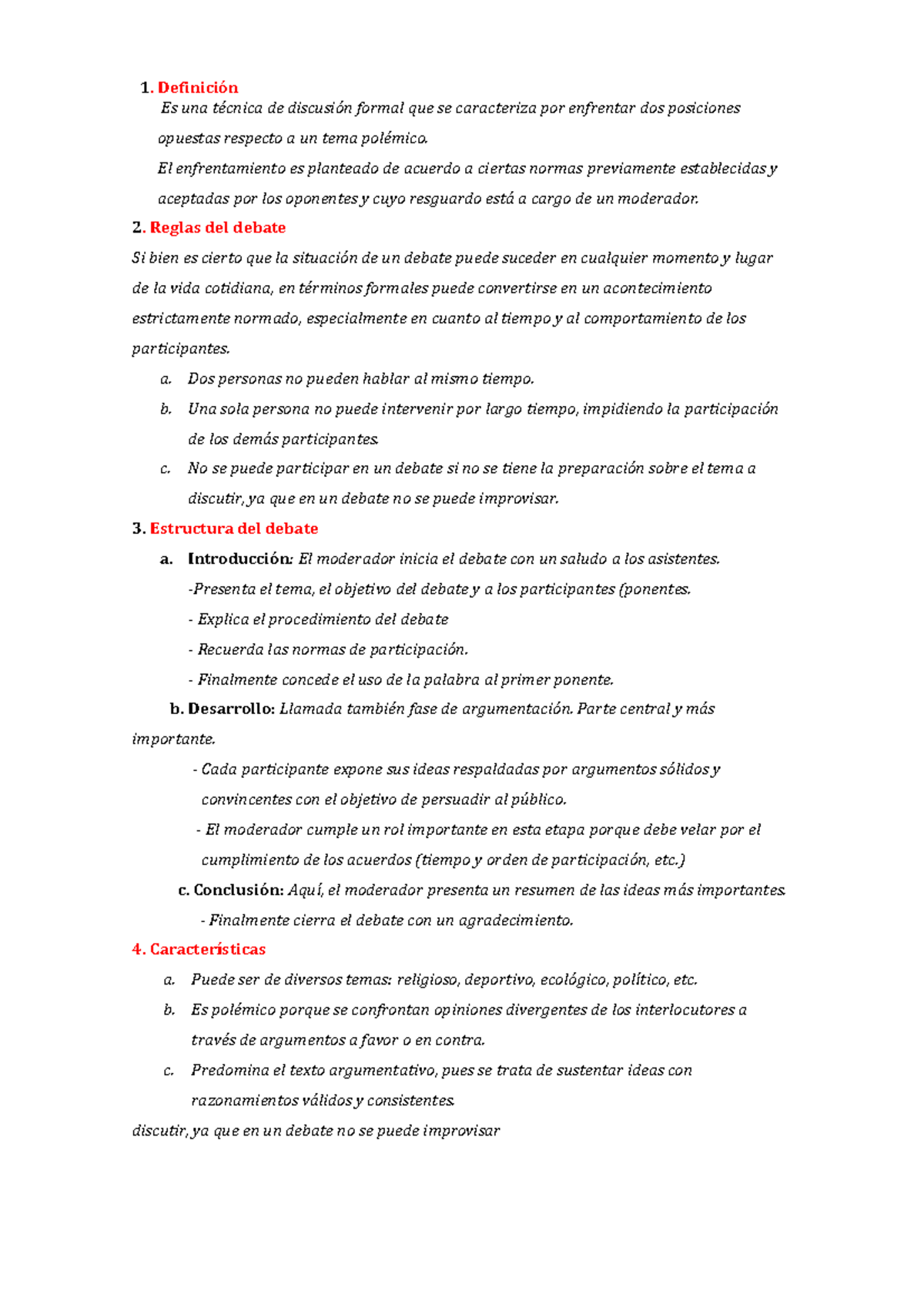 EL Debate - Definición Es una técnica de discusión formal que se ...