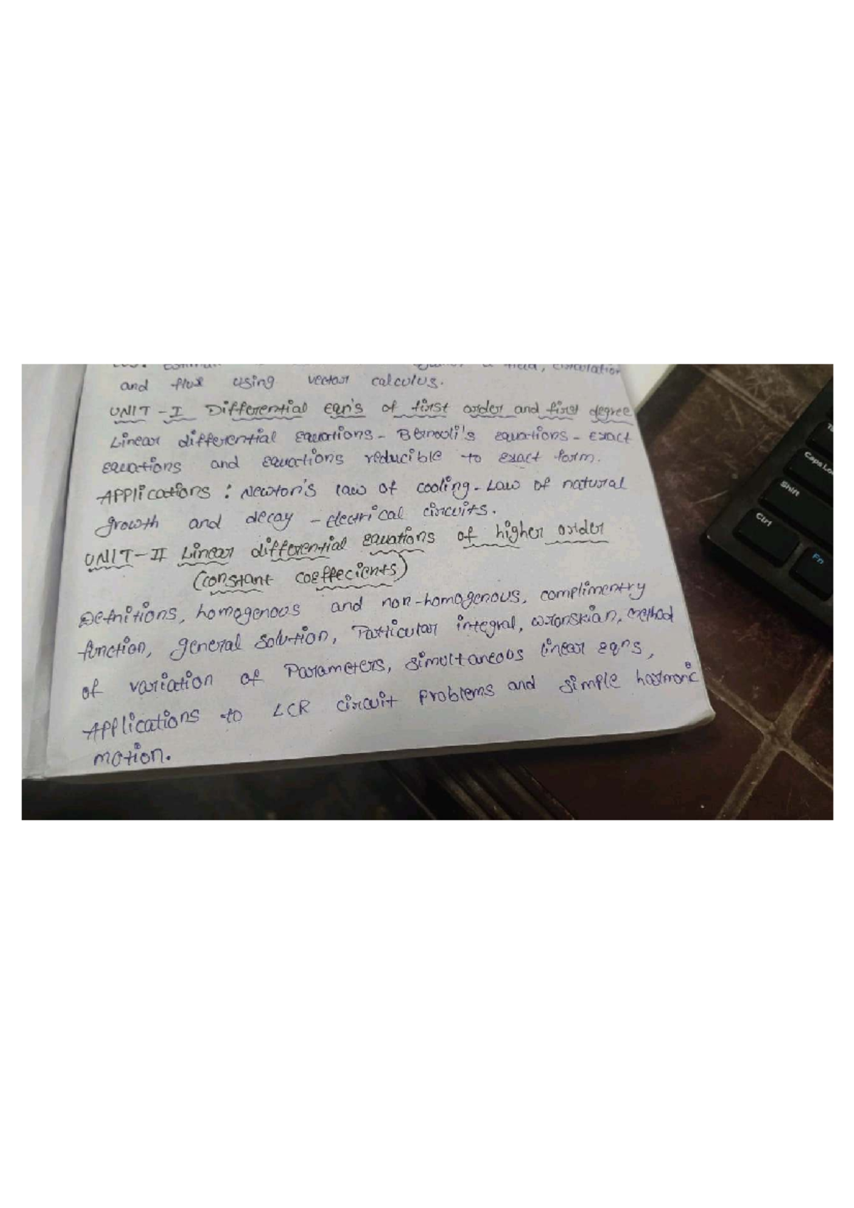 M2 - Vector Calculus: Differential Equations & Applications - Studocu