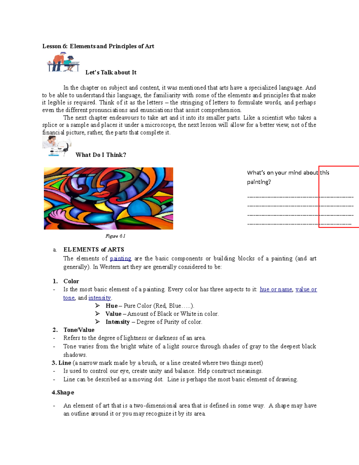 ART 101 - Lesson 6: Elements & Principles of Art Explained - Studocu
