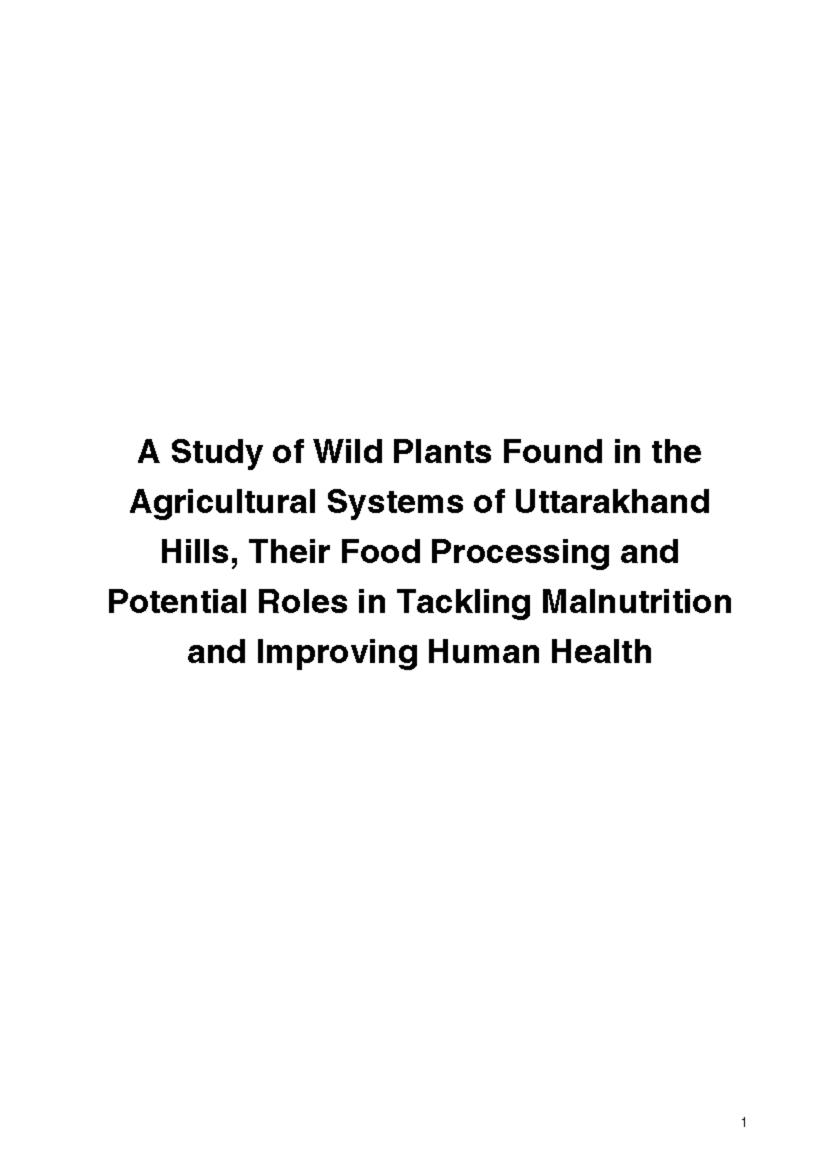 Wild Plants Uttarakhand BWw.pdf - Web technologies - 1 A Study of Wild ...