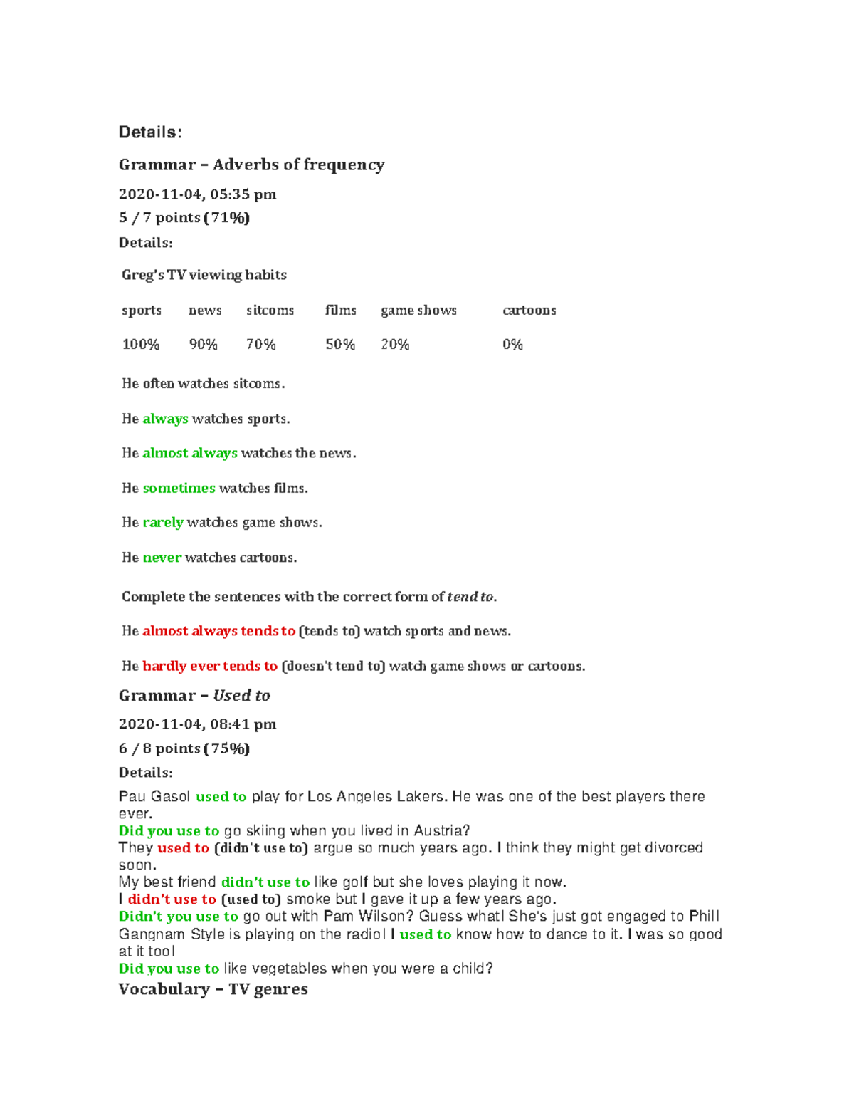 Intermediate - UNIT 2 Lesson 1: Adverbs, Grammar & Vocabulary Notes ...