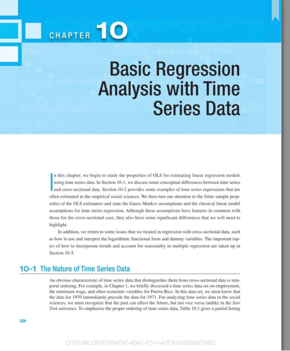 Chapter 10: Basic Regression Analysis with Time Series Data - Studocu