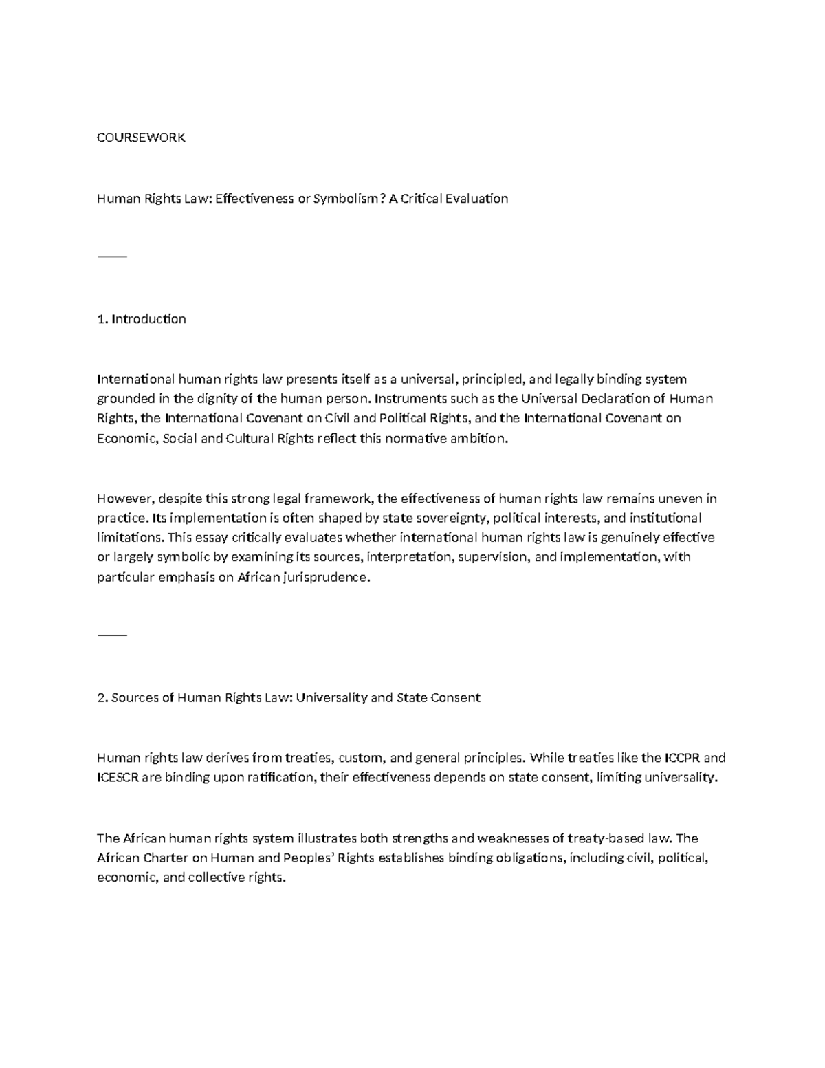 International Human Rights Law: Effectiveness vs. Symbolism - A ...