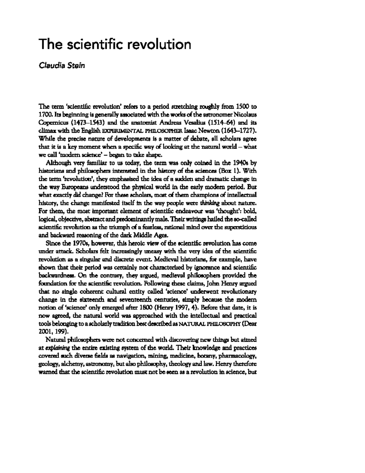 Scientific Revolution: Key Figures and Concepts (HIST 101) - Studocu