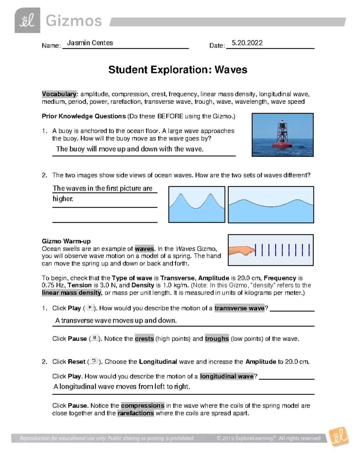 Physics 101: Waves Assignment and Gizmo Exploration Guide - Studocu