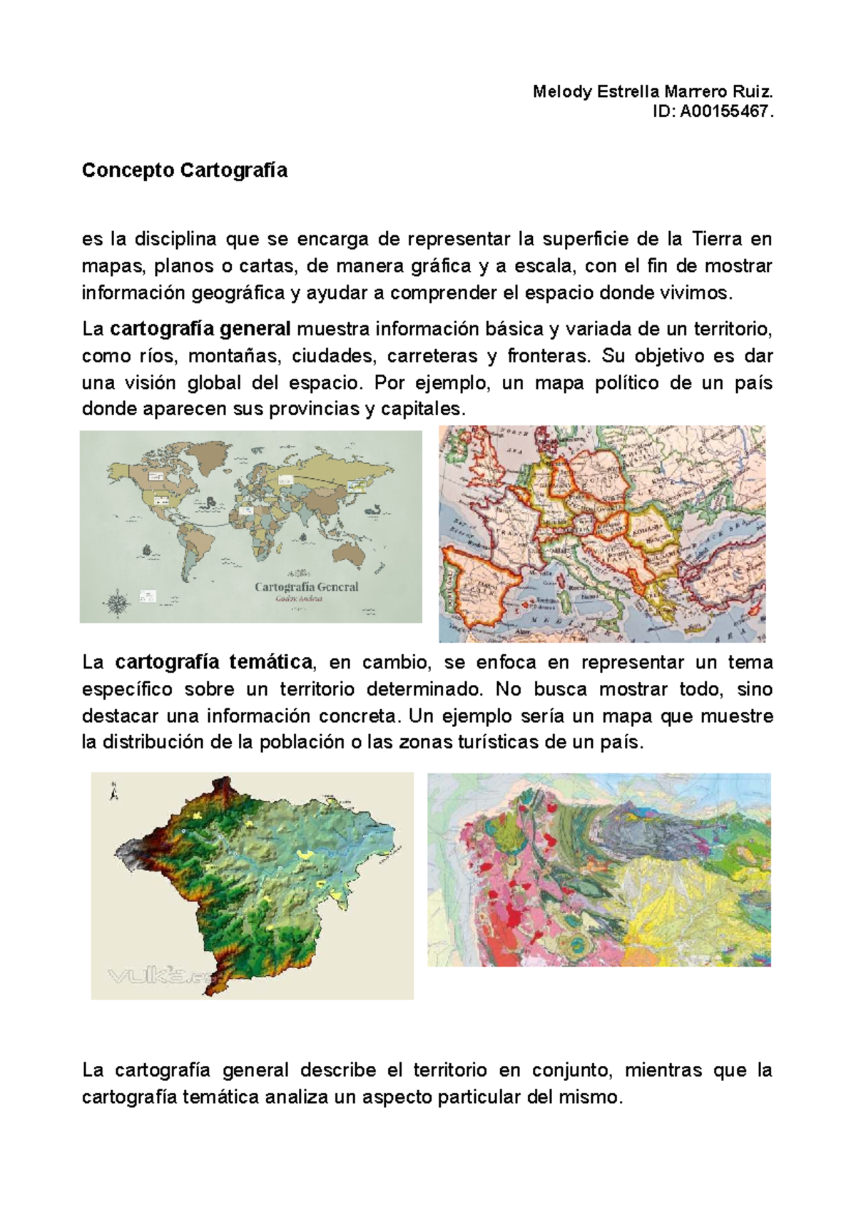 Concepto de Cartografía: General y Temática - Marrero Melody - Studocu