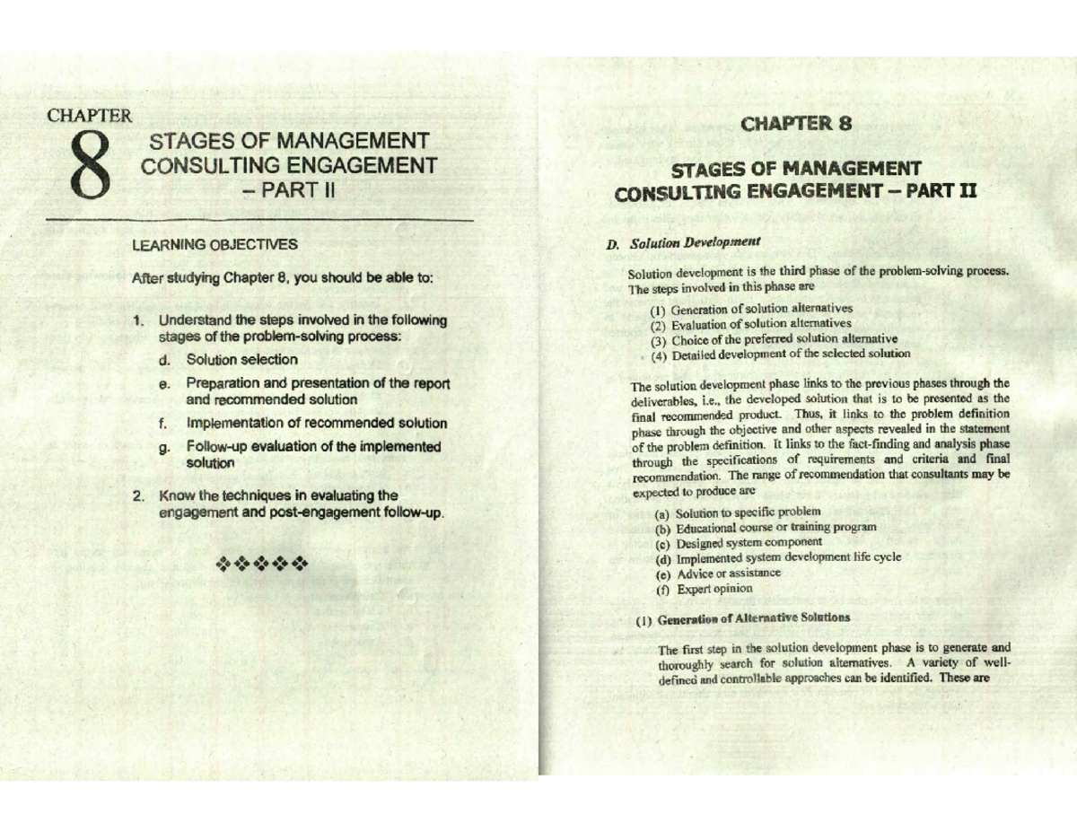Chapter 8: Stages of Management Consulting Engagement Insights - Studocu