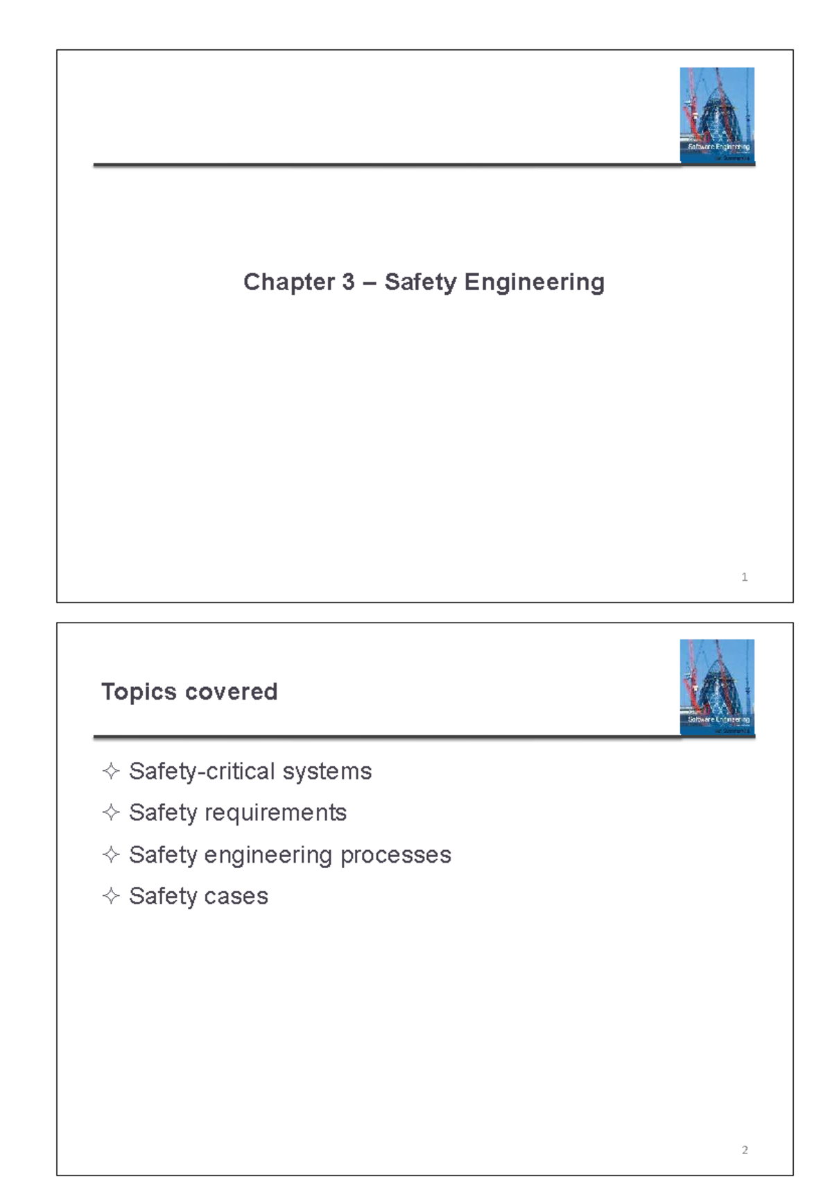 ASE 101: Chapter 3 - Safety Engineering Overview and Key Concepts - Studocu
