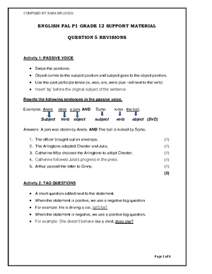 [Solved] Class Act by Namhla Tshisana grade 12 short story - English ...