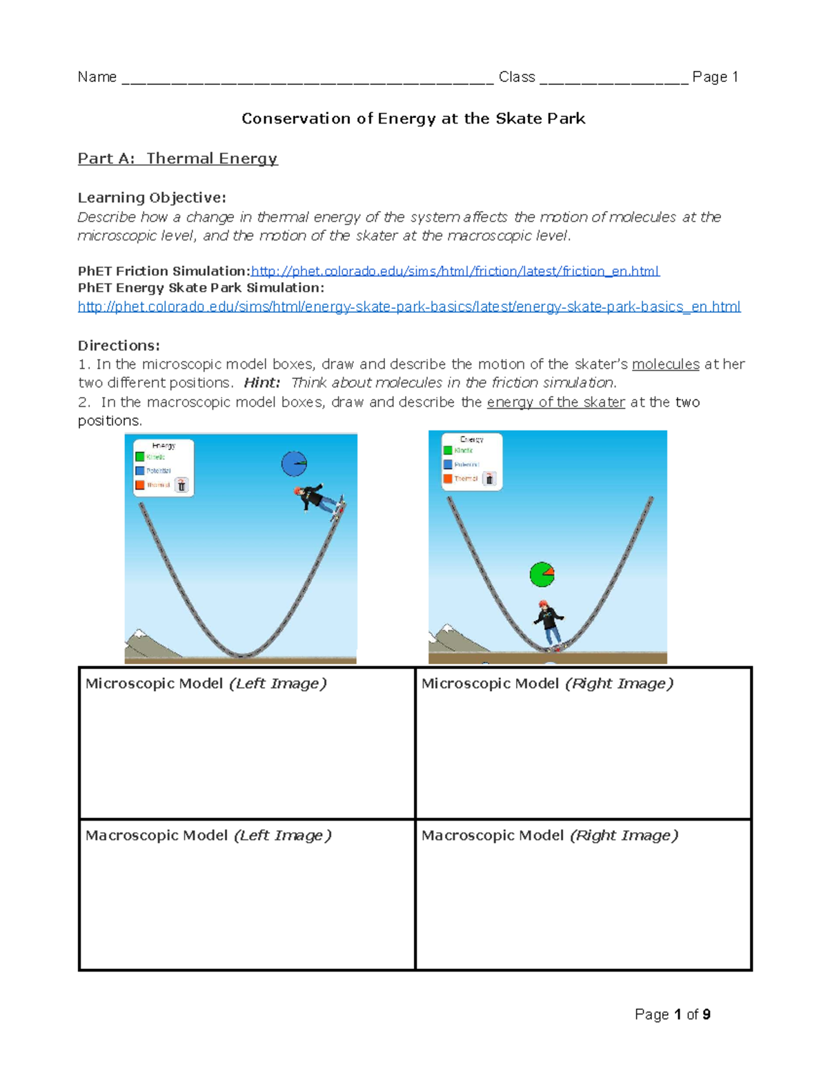 Ph ET- Energy Skate Park: Conservation of Energy Concepts and ...