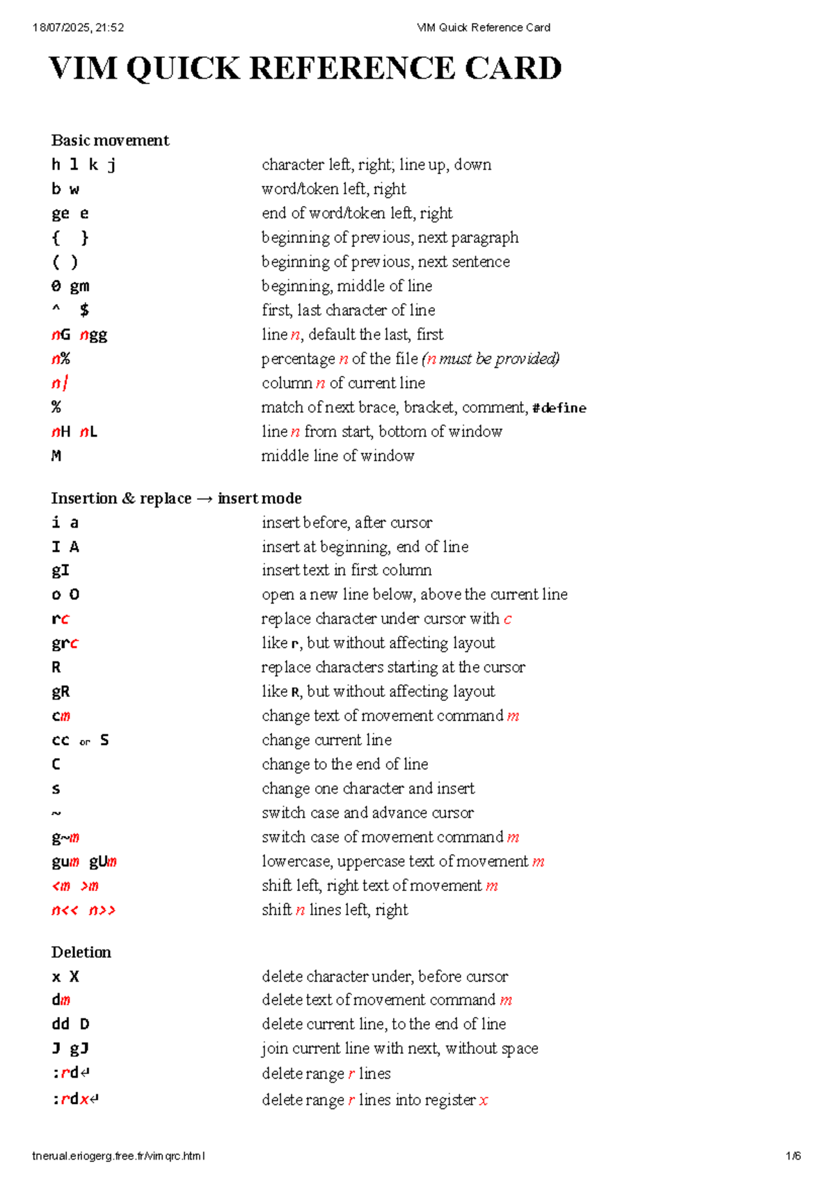 21:52 VIM Quick Reference Card - Essential Commands & Shortcuts - Studocu