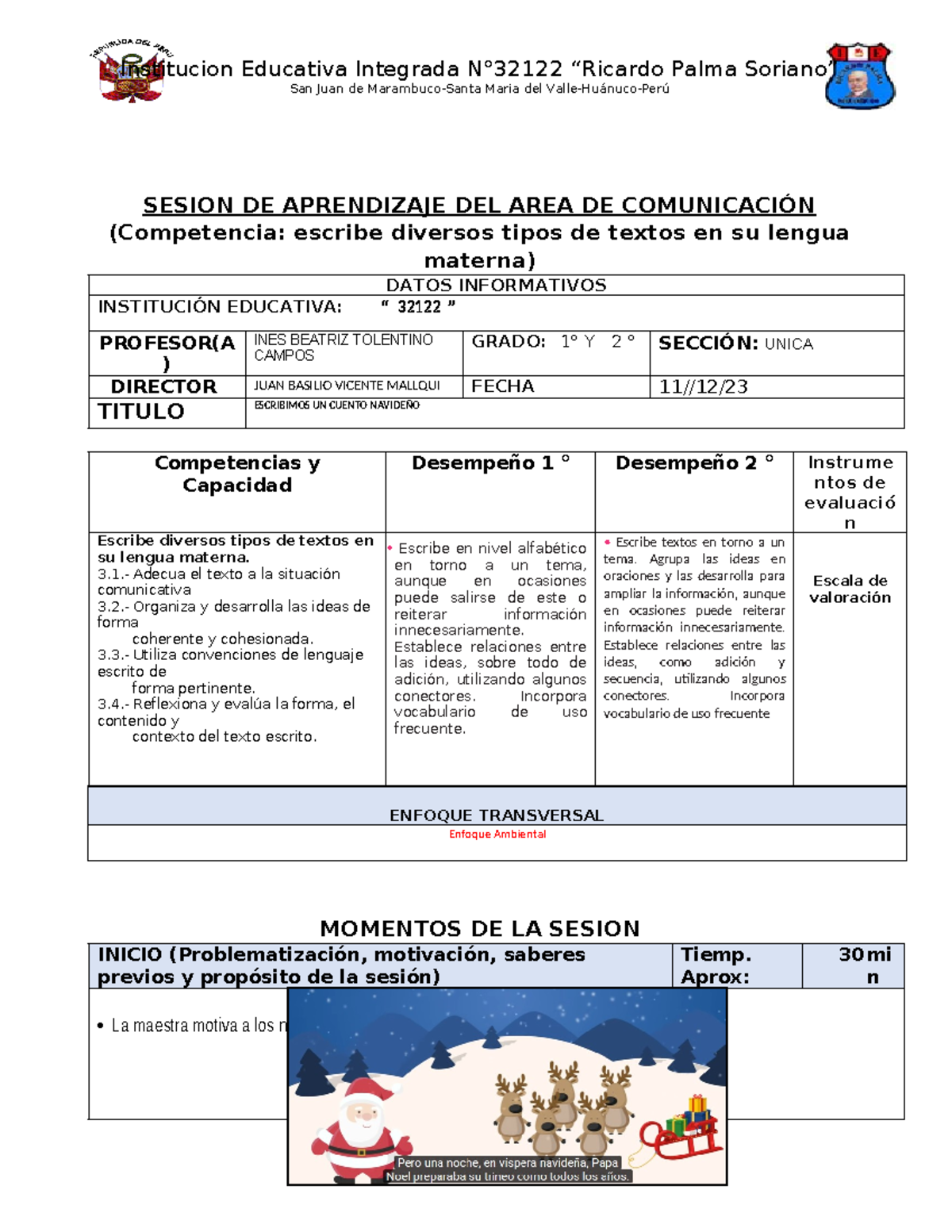 Escribimos un Cuento Navideño - Actividad para 1° y 2° Grado - Studocu