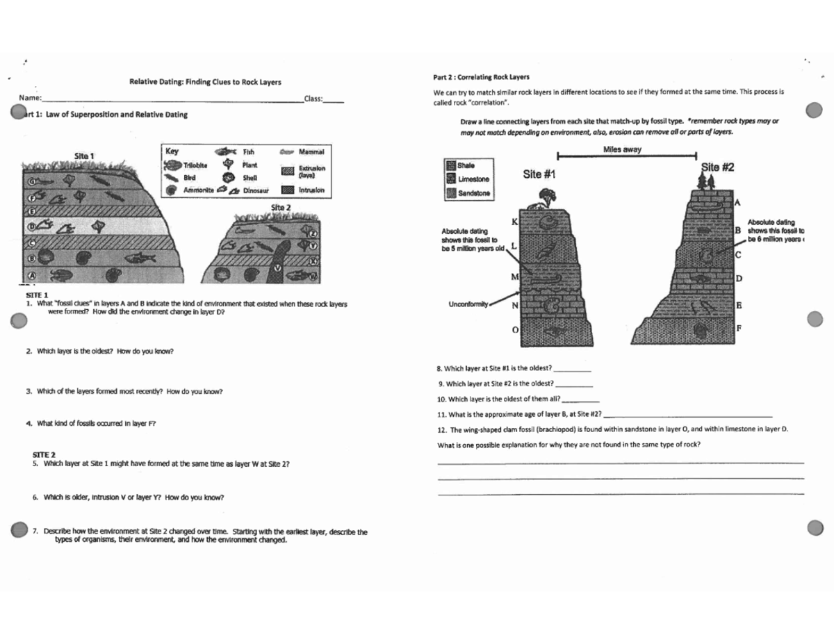 04235 Relative Dating: Clues on Rock Layers and Environments - Studocu
