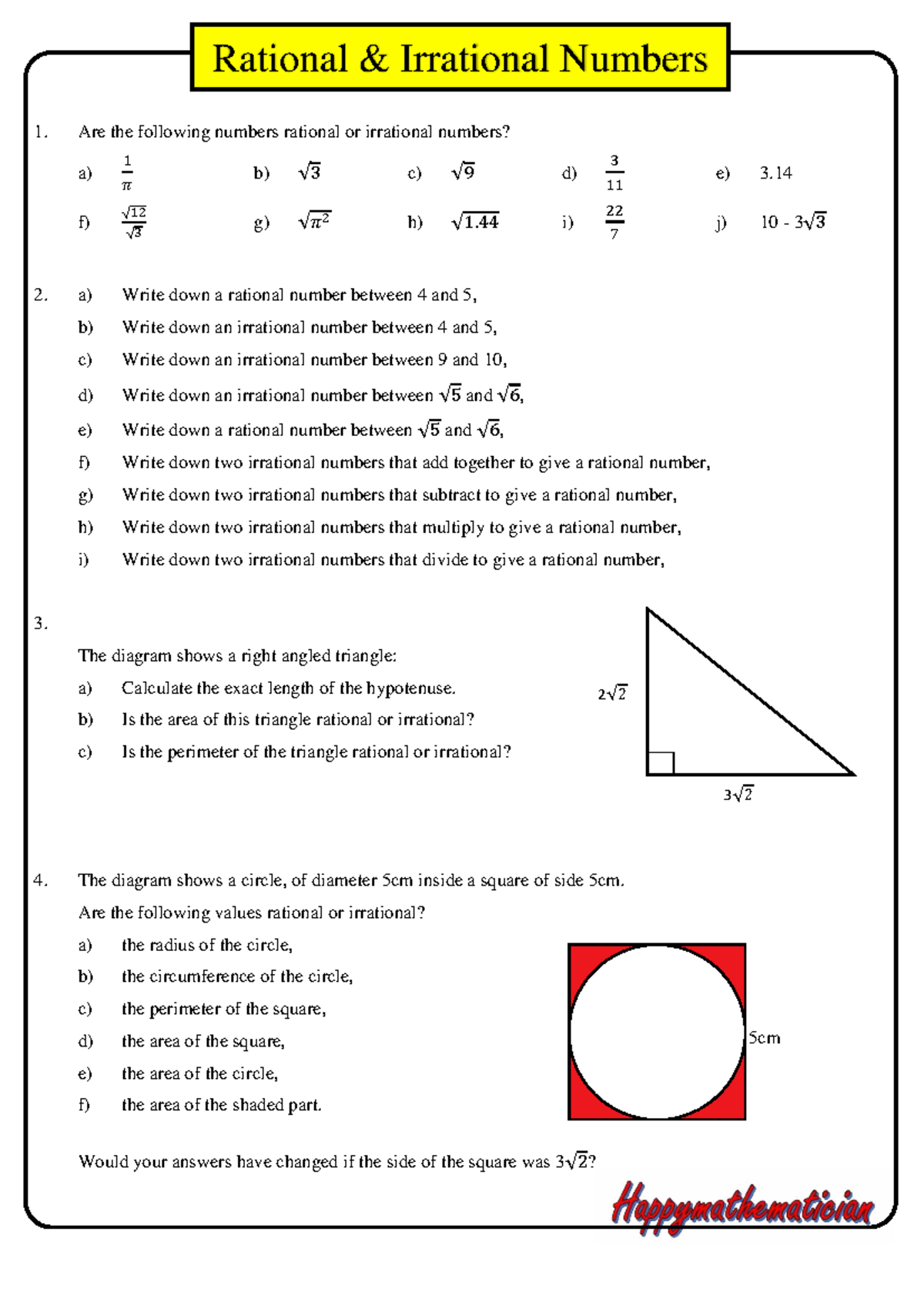Rational and Irrational Numbers: Analysis and Examples - Studocu