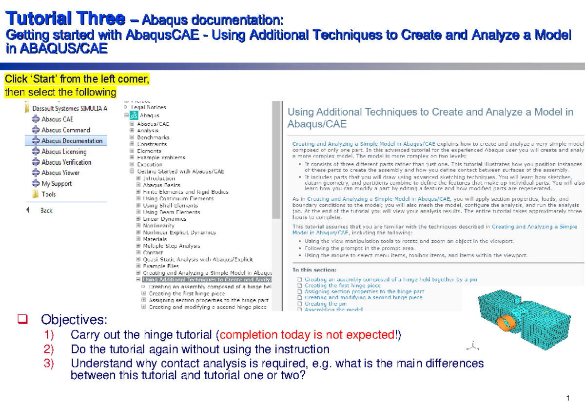Week 18 Tutorial 3 - Laboratory Notes on Abaqus Model Creation - Studocu