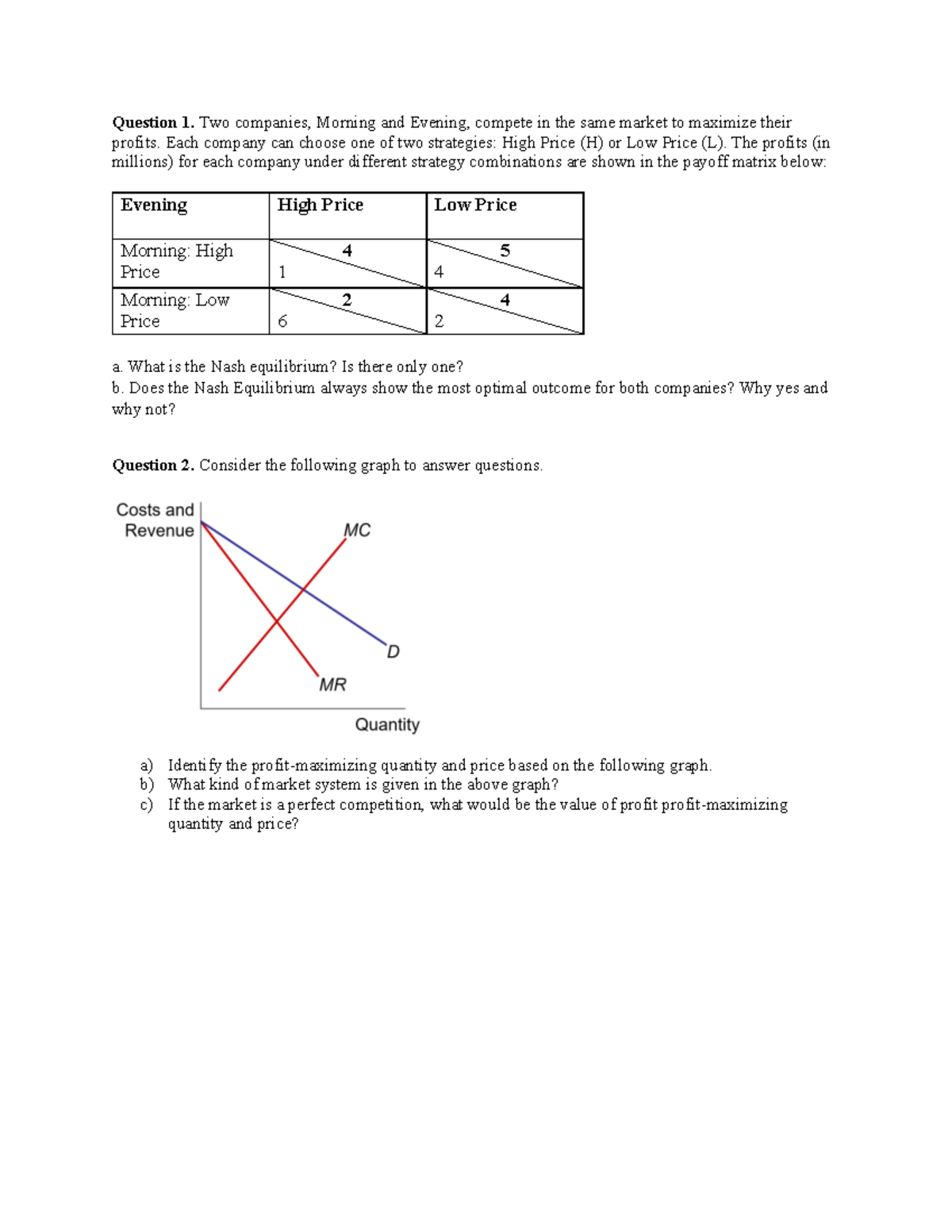 Final Practice Set 2 - Game Theory Exercises (ECO 101) - Studocu