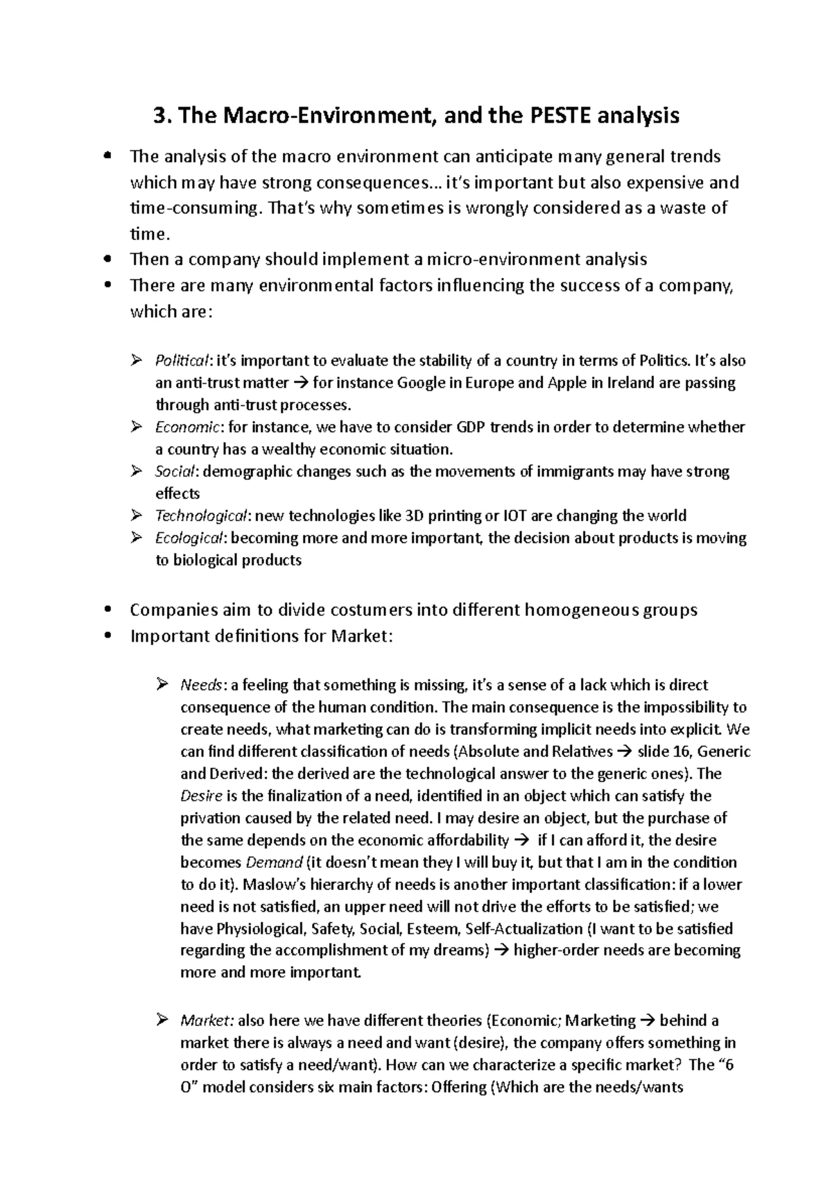 3. Macro-Environment and Peste analysis - 3. The Macro-Environment, and ...
