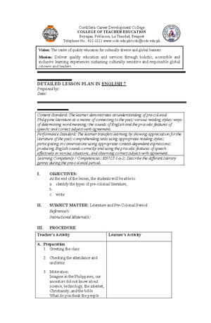 Expository Text - Lesson plan - learners. MISSION: Deliver quality ...