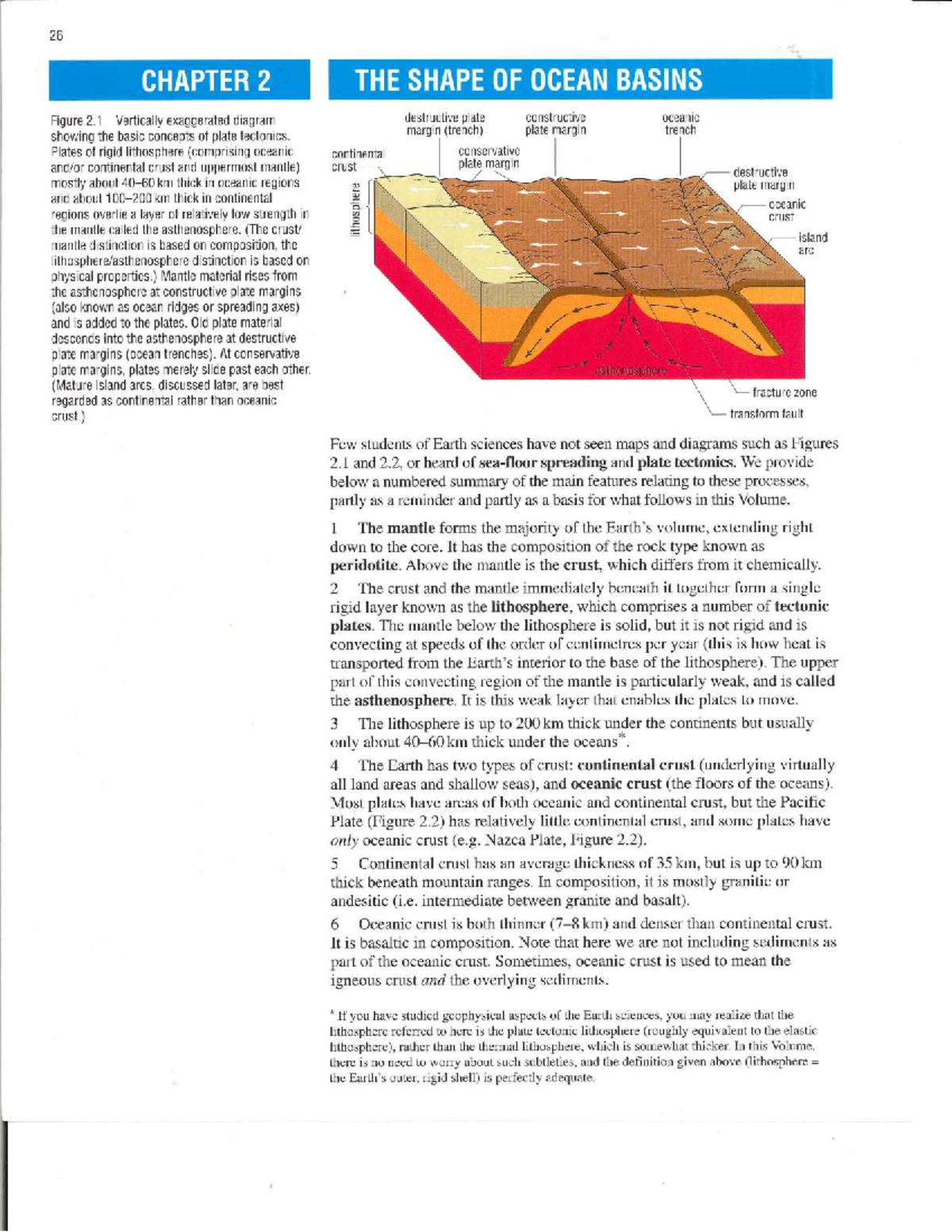 Midterm Study Guide for COMP 101: Ocean Basin Features and Plate Tectonics - Studocu