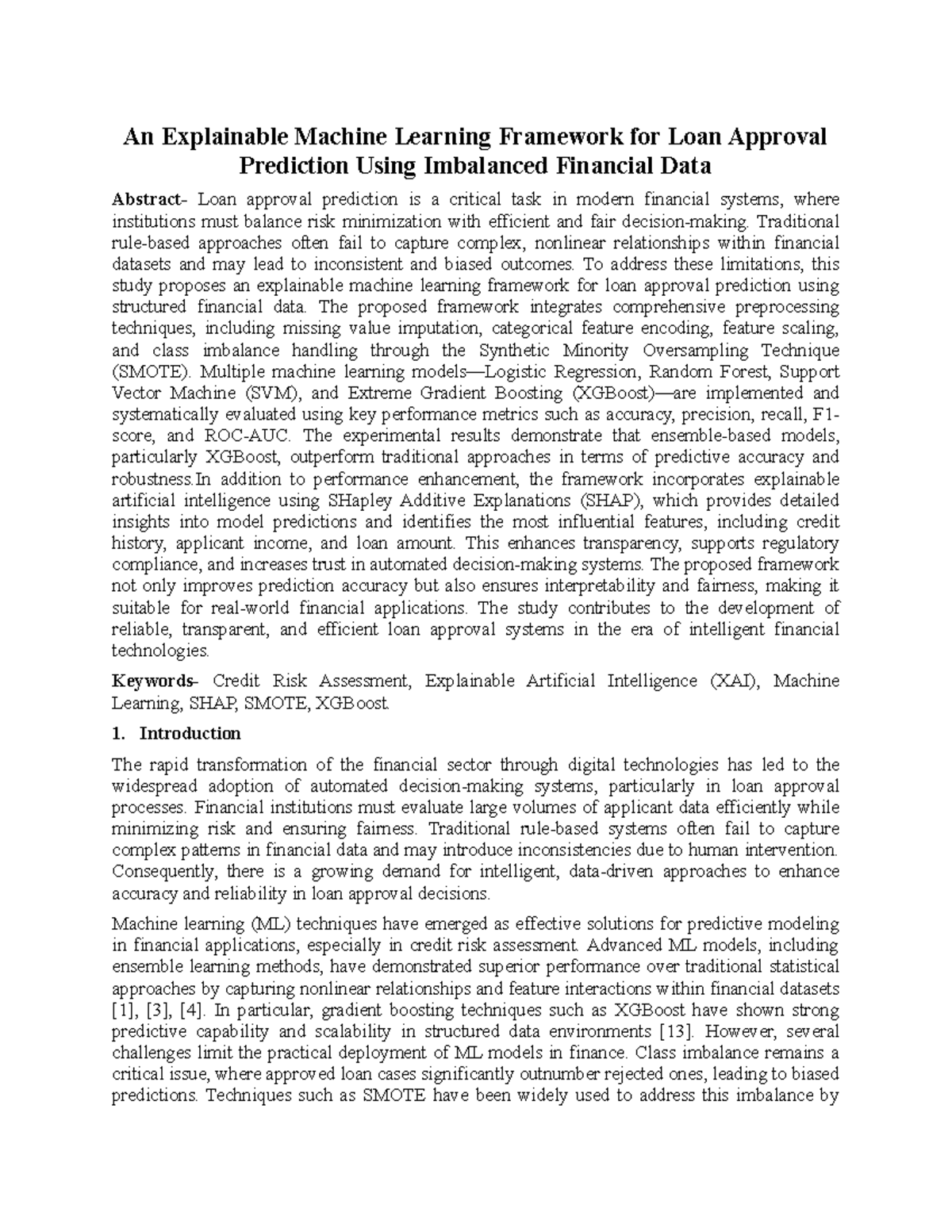 An Explainable ML Framework for Loan Approval Prediction (FIN-ML 2023 ...