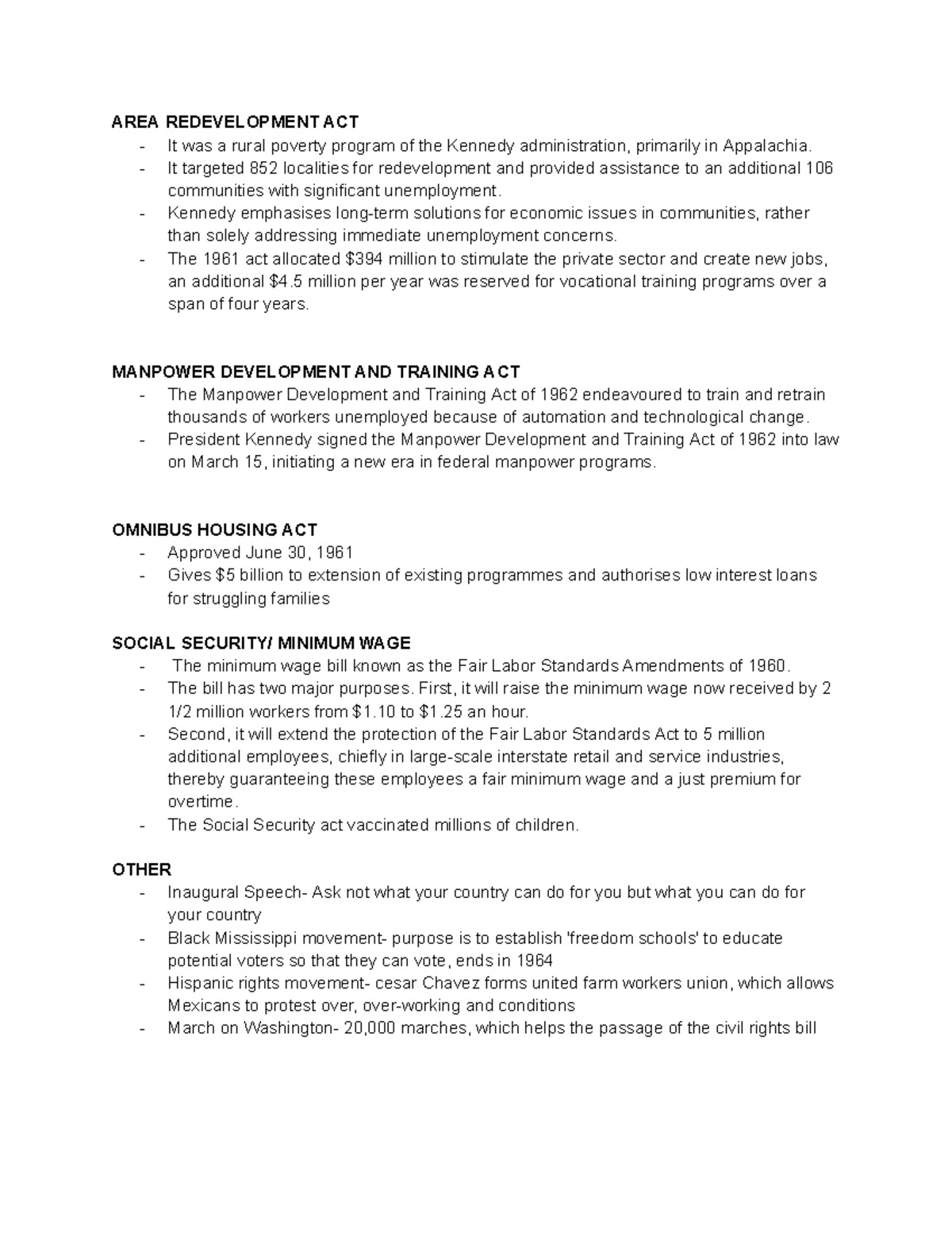 Kennedy Domestic Policies: Major Legislative Initiatives and Challenges ...