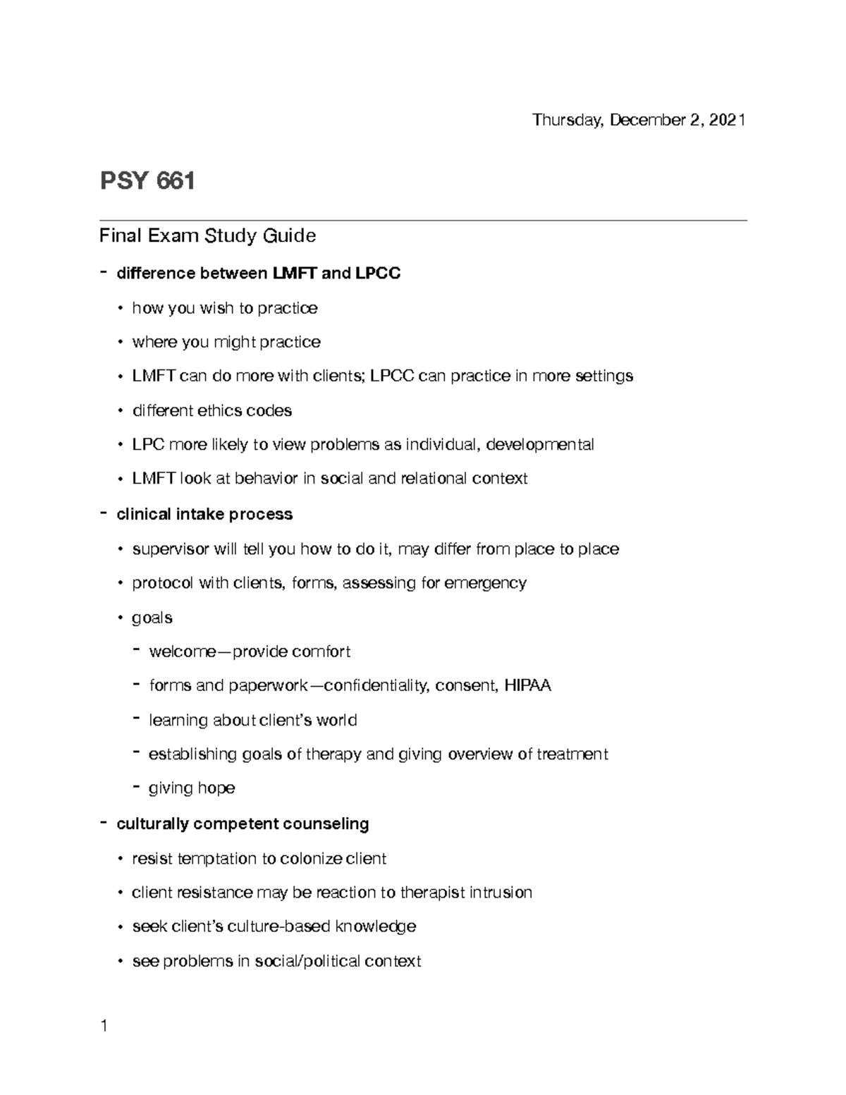 Difference between LMFT and LPCC: Exam Study Guide - Studocu