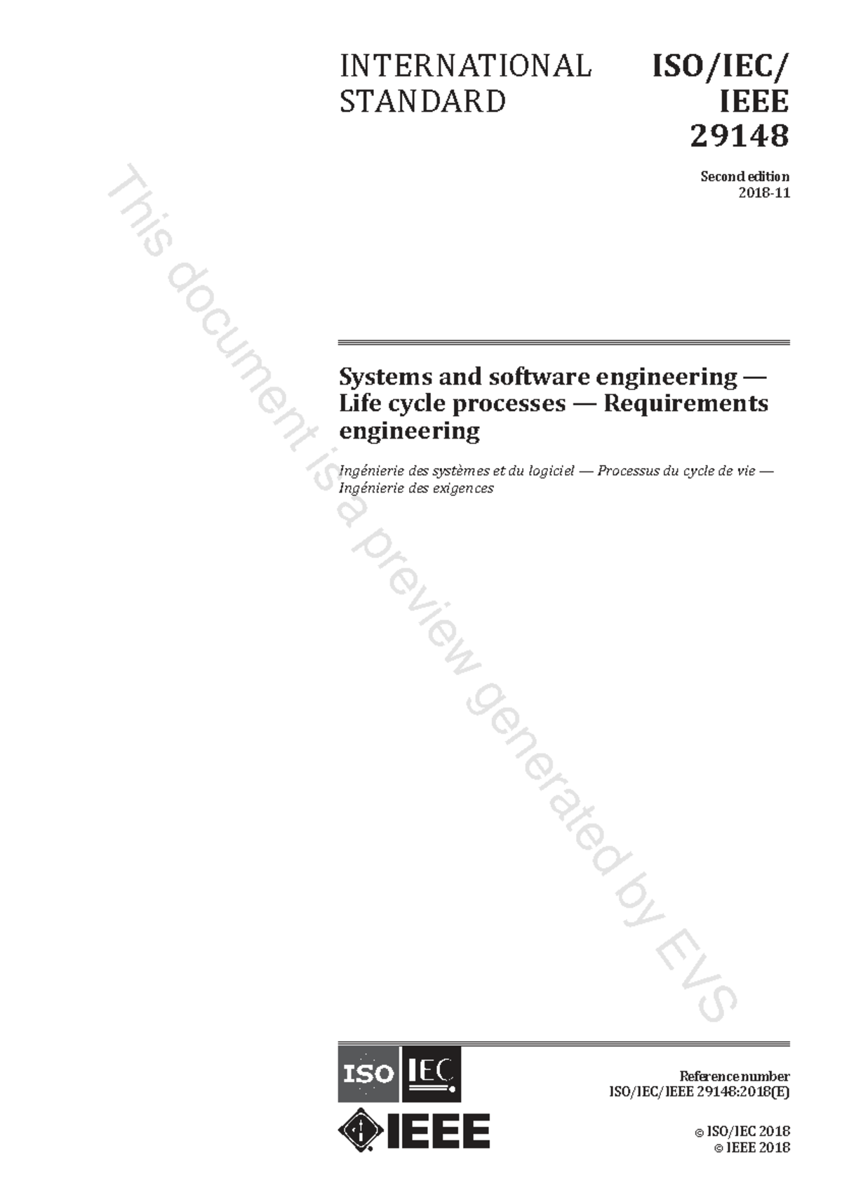 ISO/IEC/IEEE 29148:2018 - Requirements Engineering Overview - Studocu