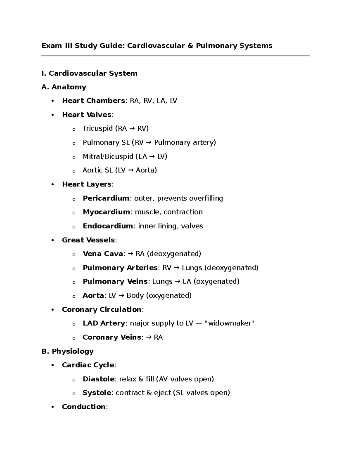 Concept MAP2 - Cardiovascular & Integumentary System Notes - Studocu