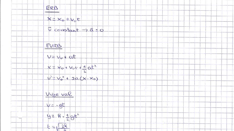 D1H1-3: Kinematica Formulas Overview - Studocu