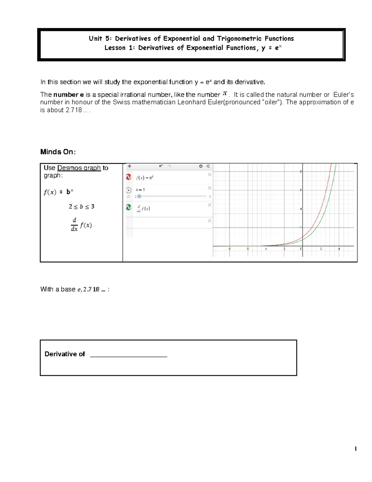 MCV4U-Unit 5 - Lesson calc ch.5 notes - In this section we will study ...