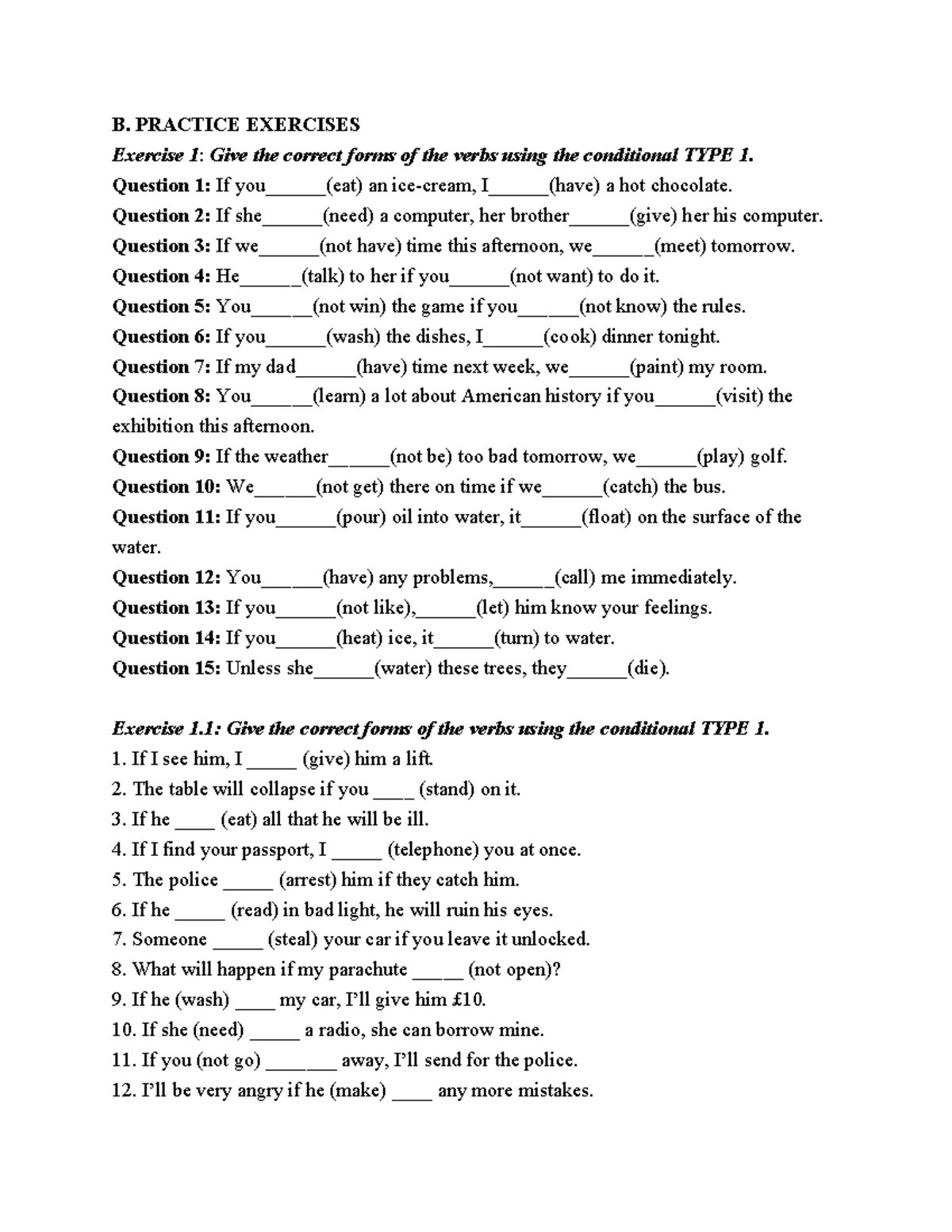 Bai Tap Cau Dieu Kien - Exercise on Conditional Forms - Studocu