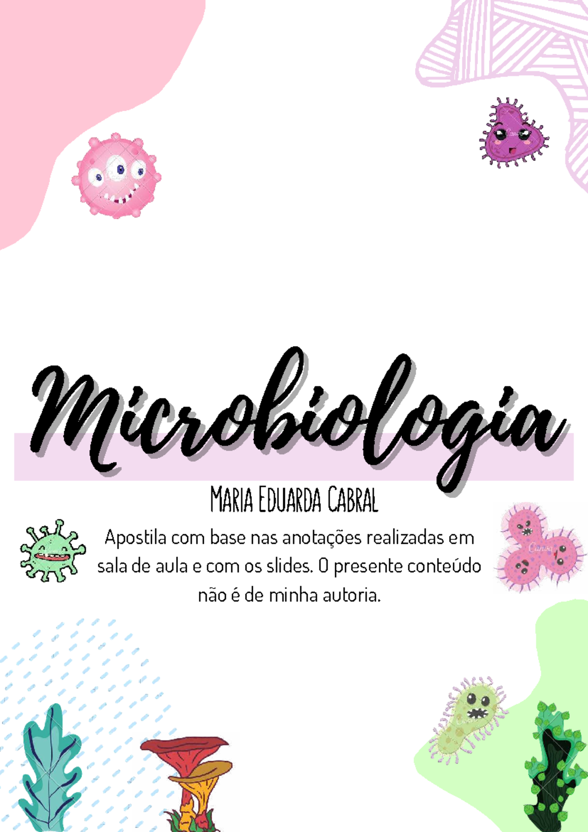 Apostila de Microbiologia - Anotações de Aula e Slides (Prof.ª Joice ...