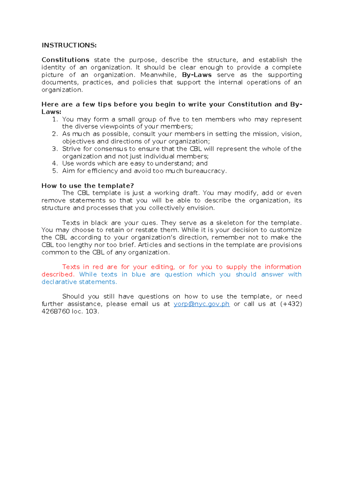 Constitution and By-Laws Template for SIYAO Organization - Studocu
