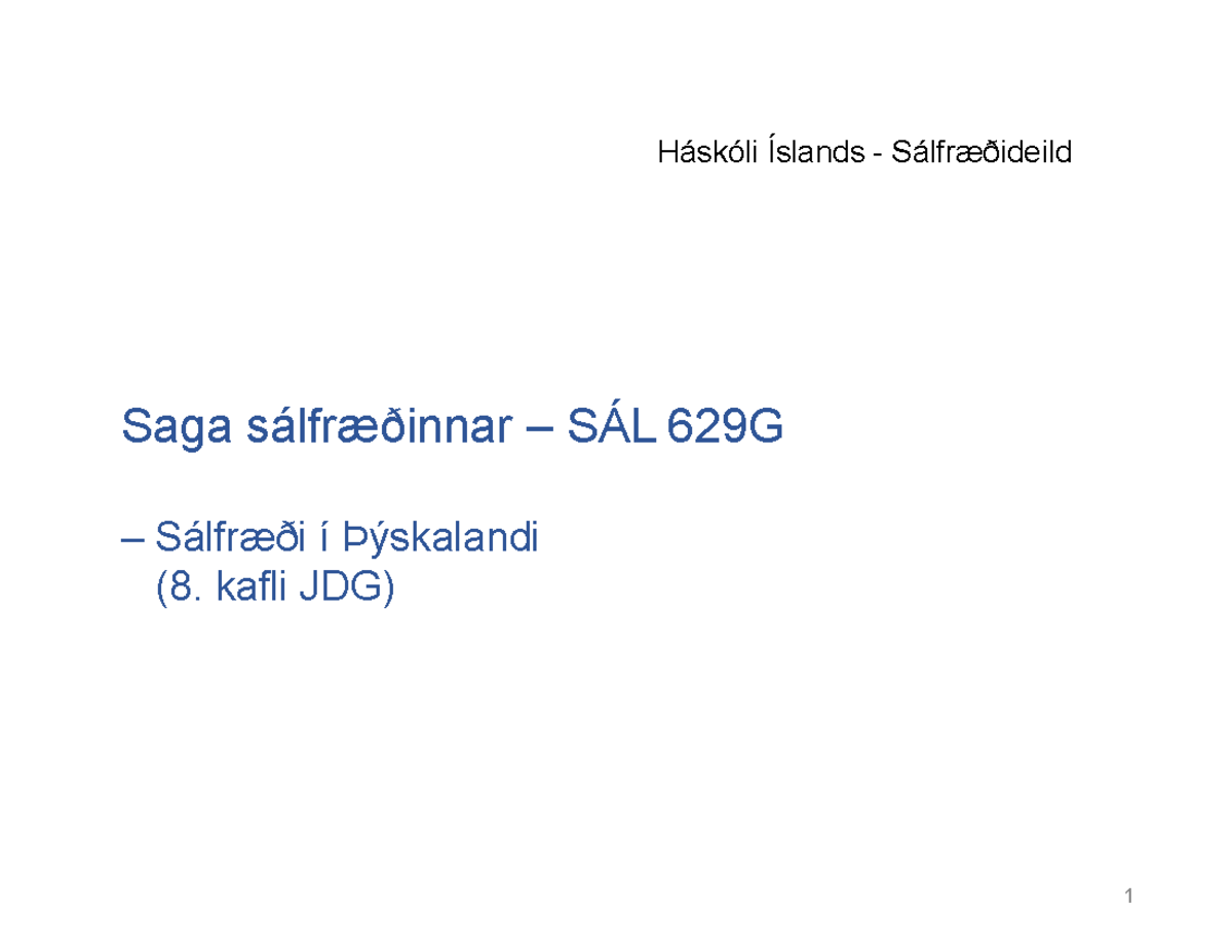 Saga sálfræðinnar – SÁL 629G – Sálfræði í Þýskalandi - Studocu