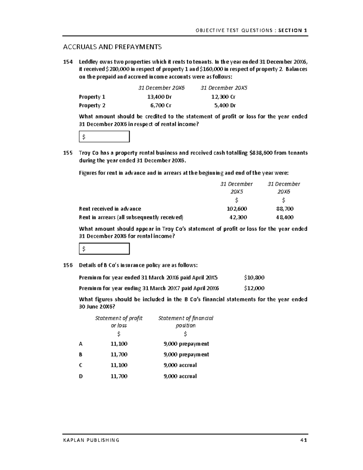 Kaplan Exam KIT: Accruals and Prepayments Study Guide - Studocu