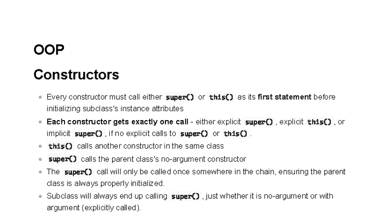 Java OOP Constructors and Method Overloading for CS1010X - Studocu