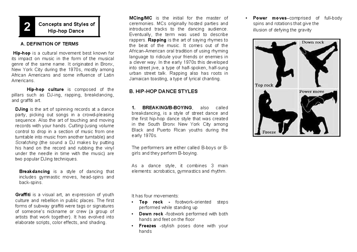 Hiphop dance - Notes for hip hop - 2 Concepts and Styles of Hip-hop ...