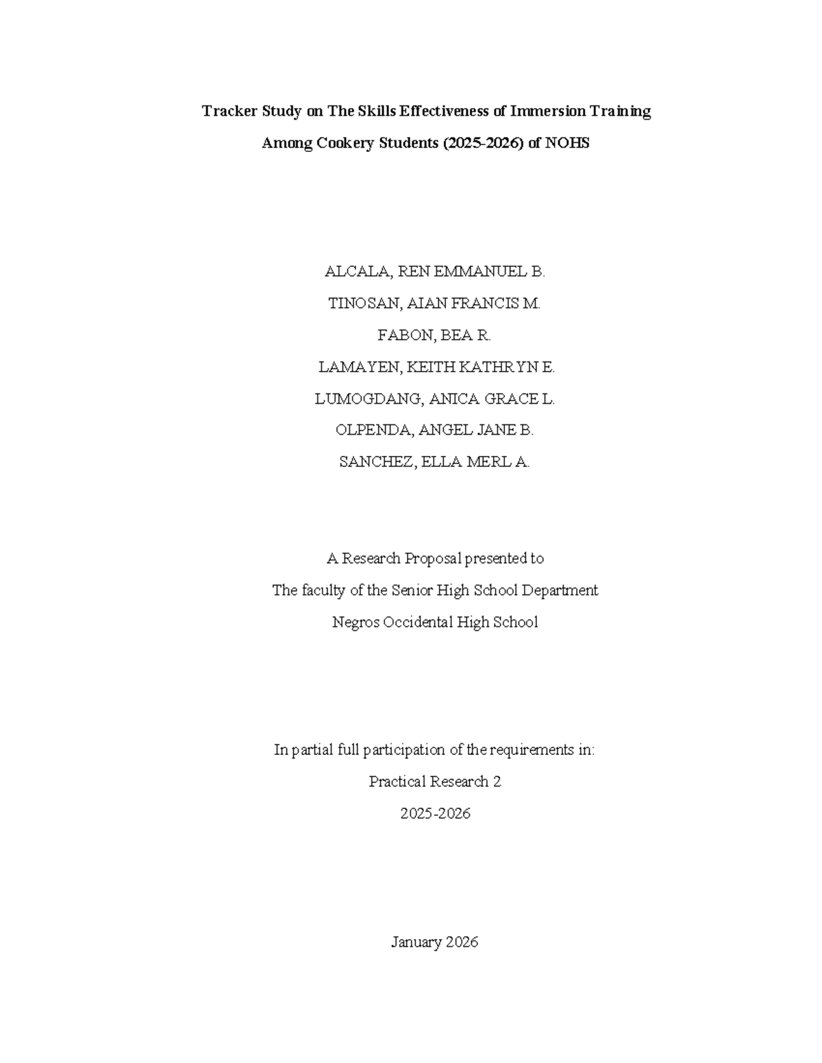 Tracker Study on Immersion Training Effectiveness for Cookery Students ...