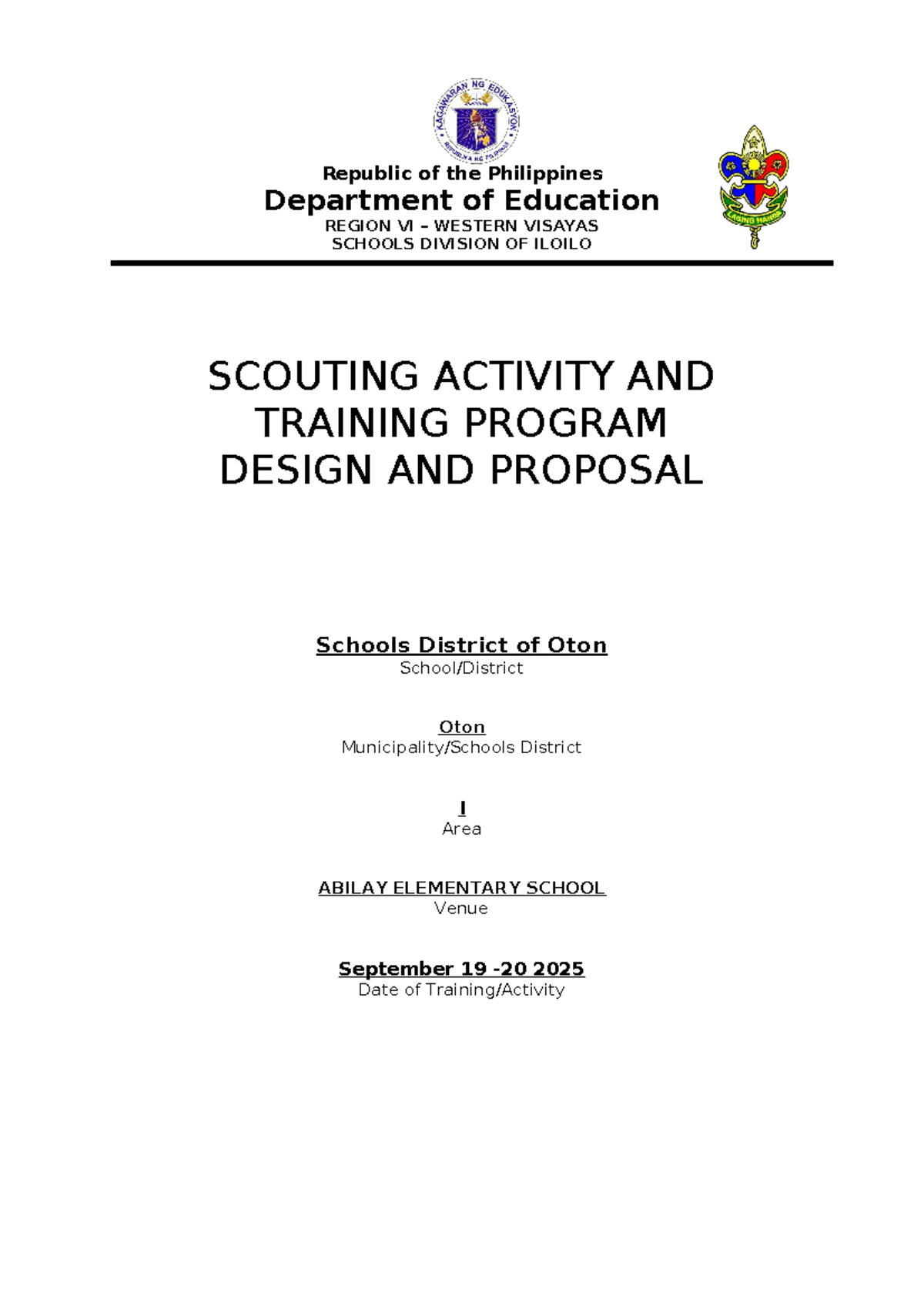 2025 BSP Training Program Design for Abilay ES - Studocu