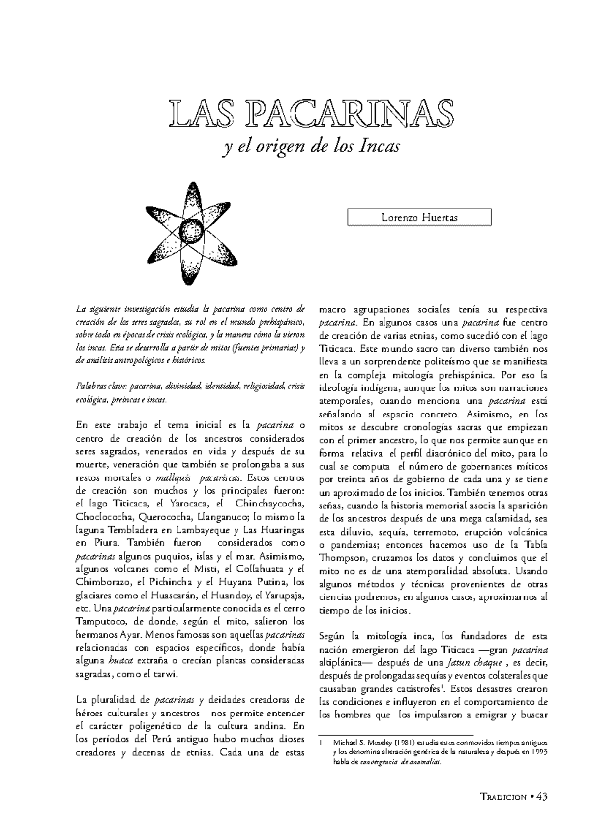 Las Pacarinas: Orígenes y Mitología de los Incas - Lorenzo Huertas ...