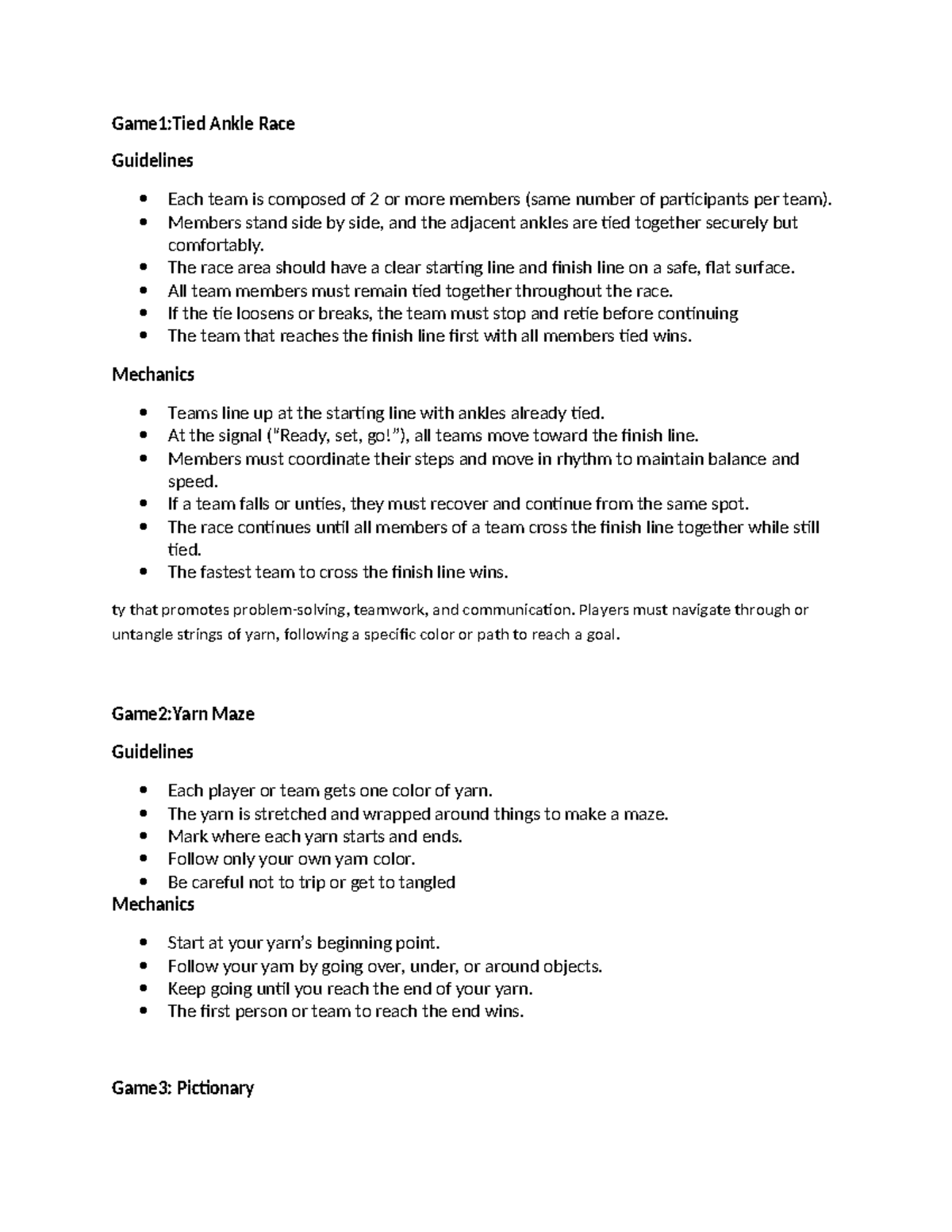 Group 4 Games: Team-Building Activities & Guidelines - Studocu