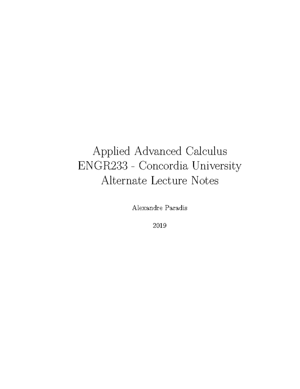 Advanced Calculus - Lecture notes full lectures - Applied Advanced ...