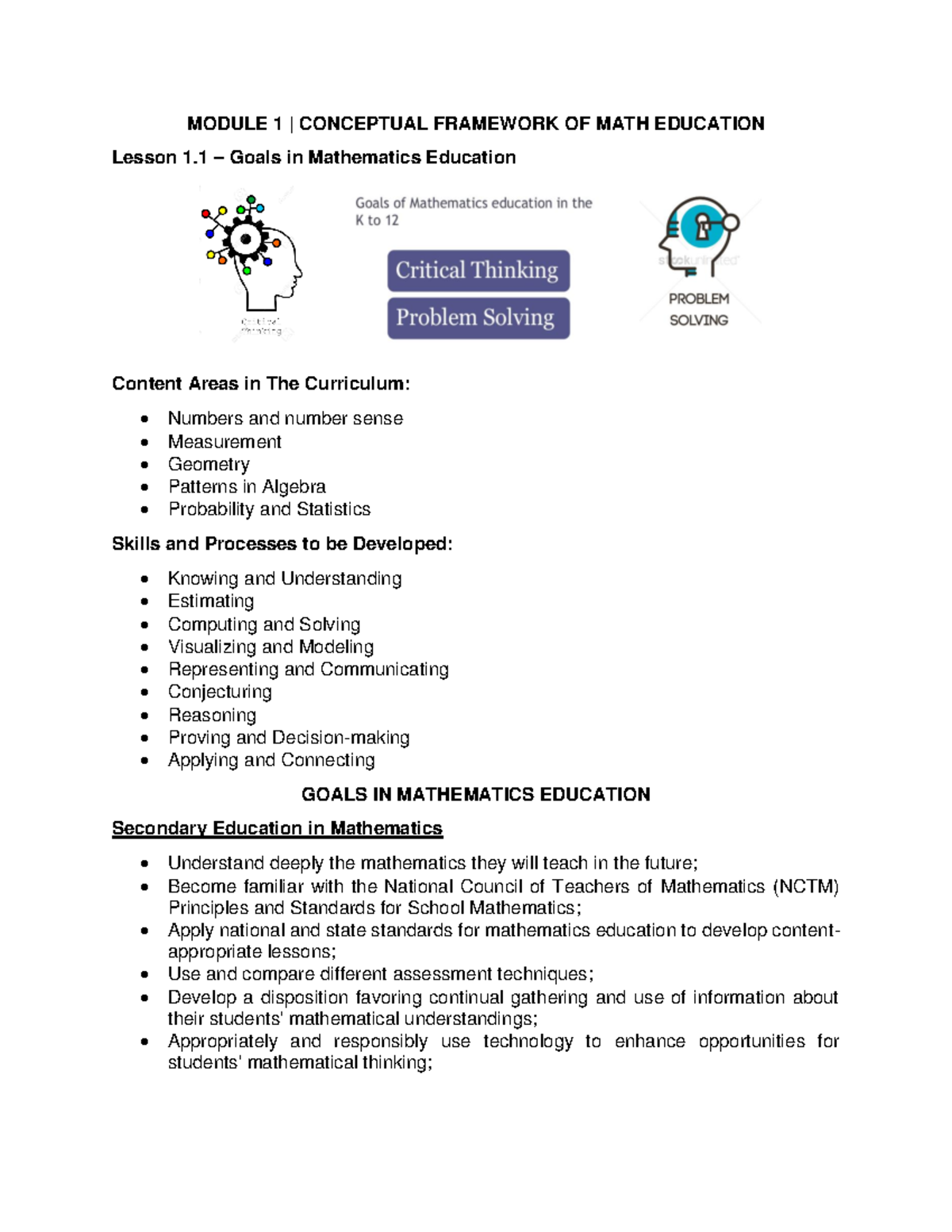 M116 Teaching Strategies and Mathematical Concepts Overview - Studocu