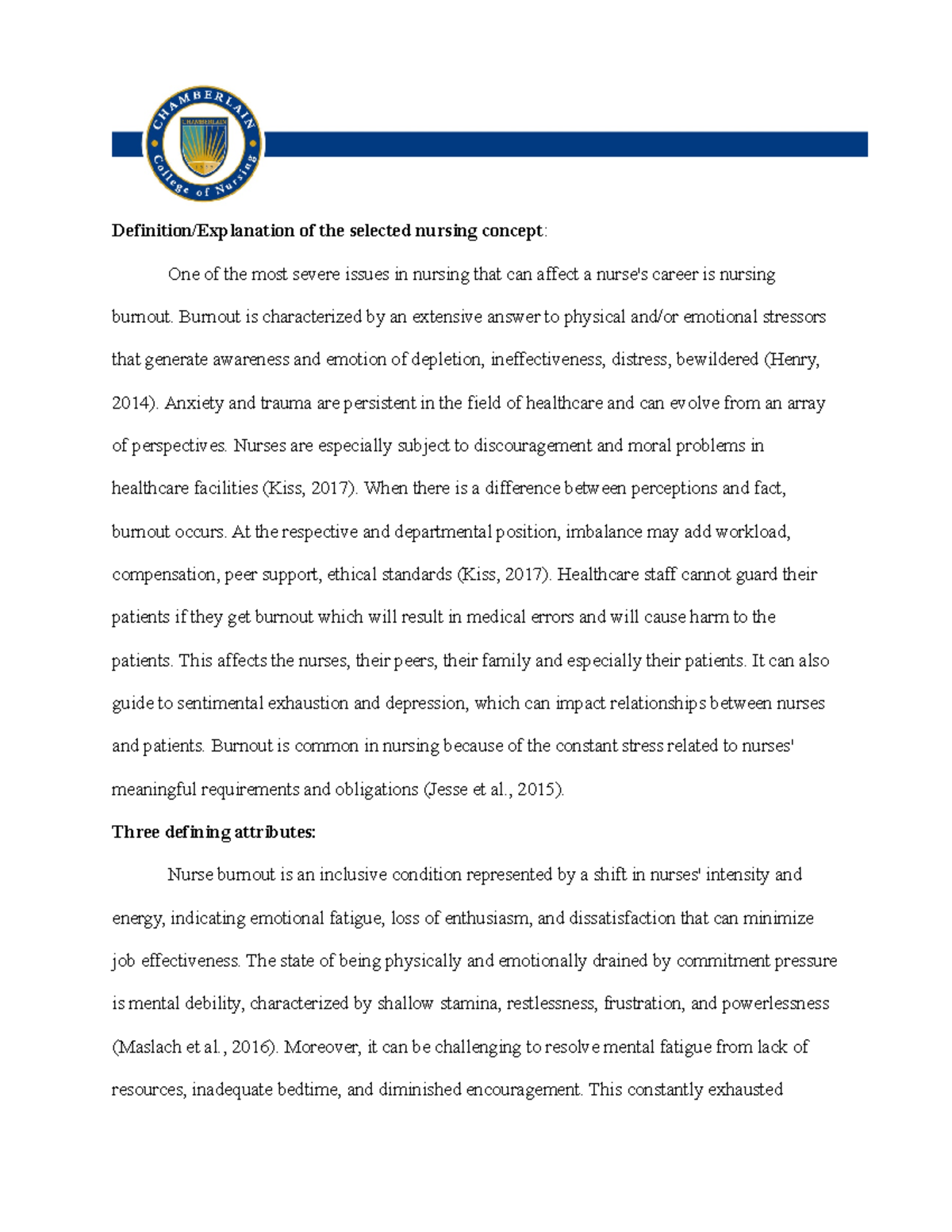 Concept Analysis Template - Definition/Explanation of the selected ...