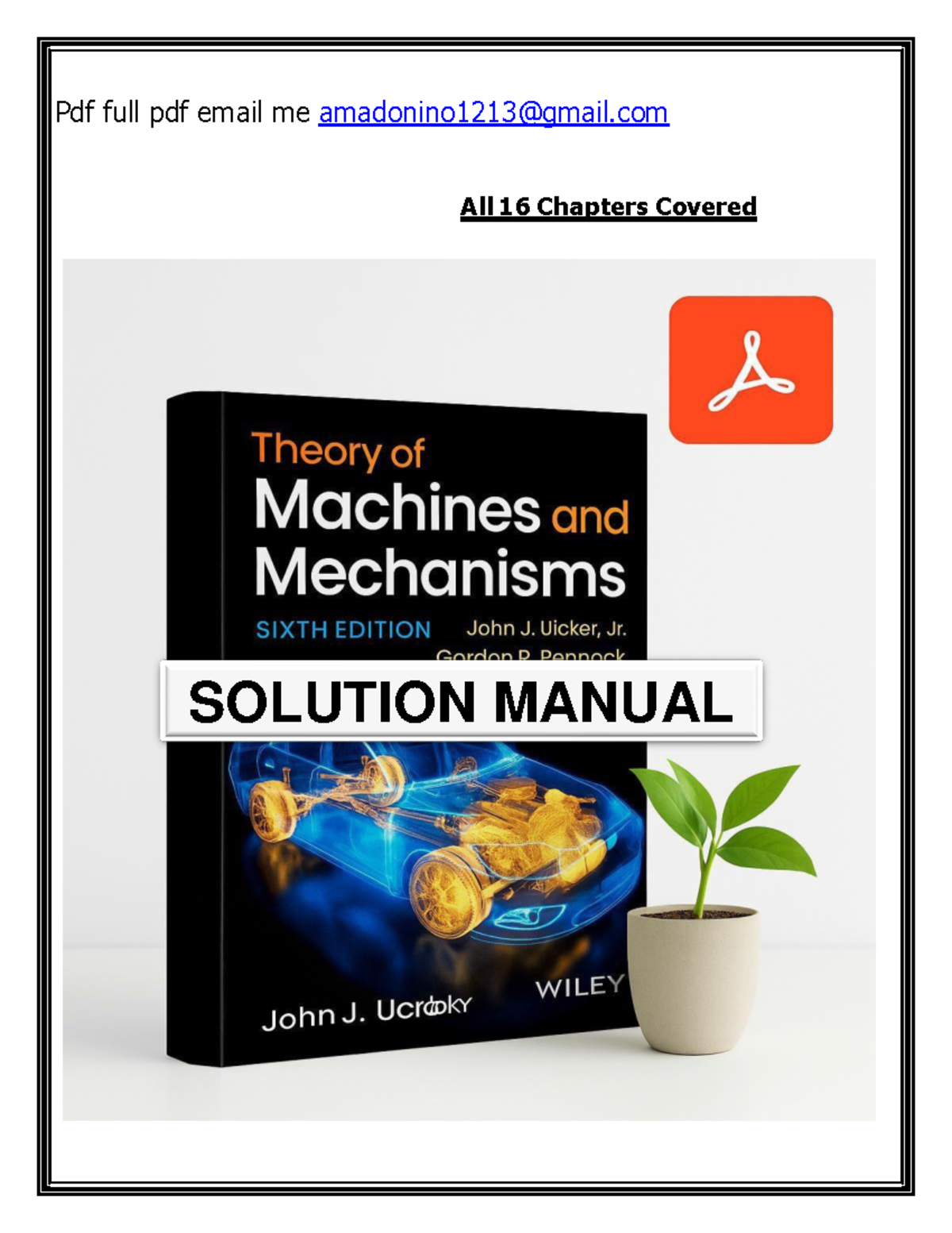 Solutions Manual for Theory of Machines & Mechanisms (6th Ed) - Studocu