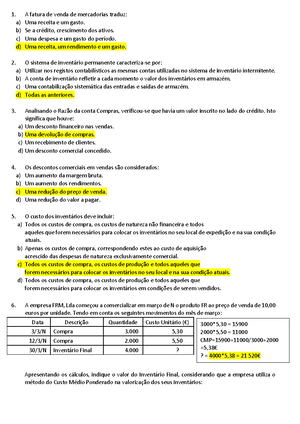 Apontamentos - Acrescimos e diferimentos - Apontamentos: Contas de ...