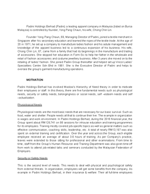 Background of Padini - Background of Padini Padini Holdings Berhad is a ...