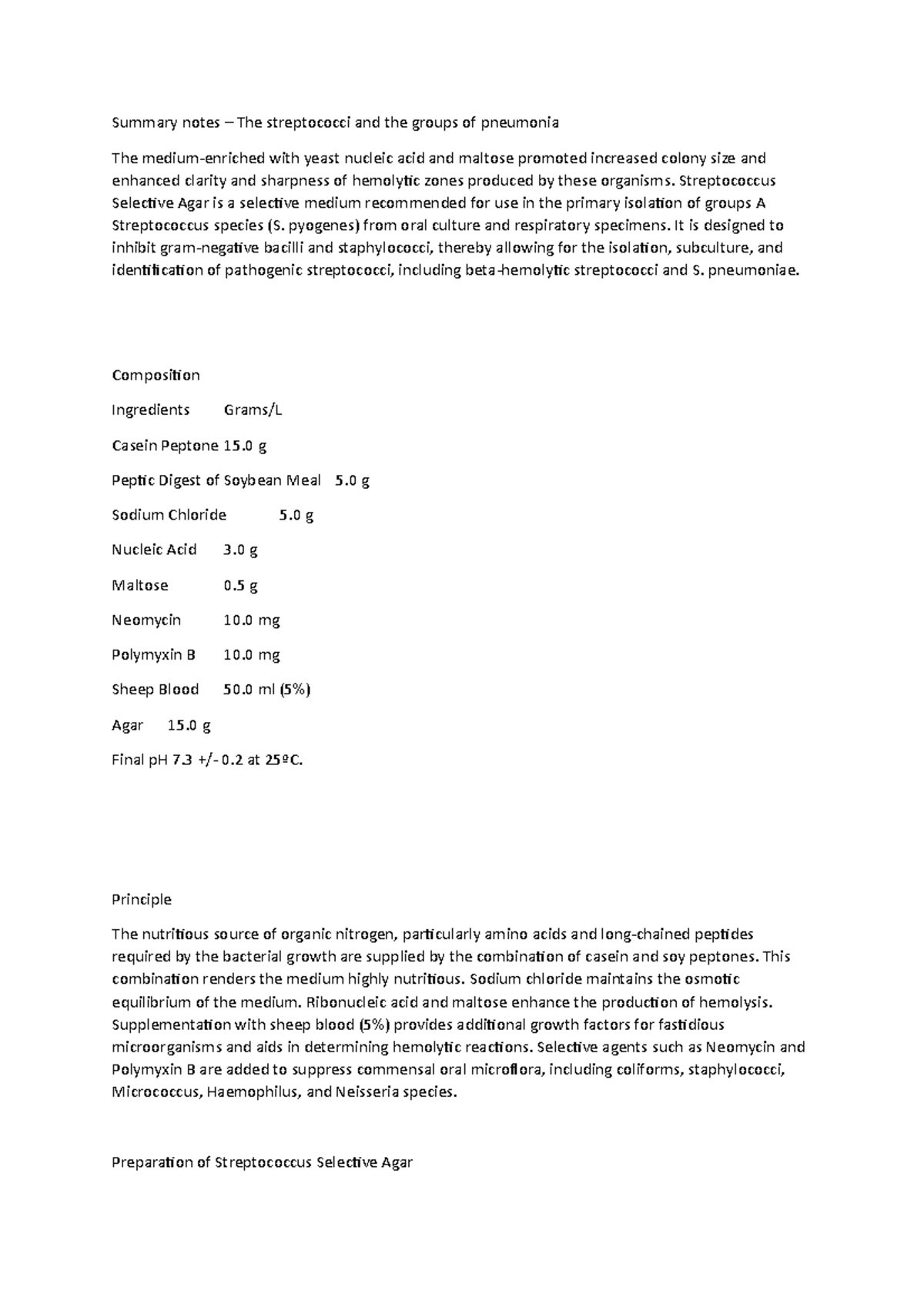 Summary notes – The streptococci and the groups of pneumonia ...